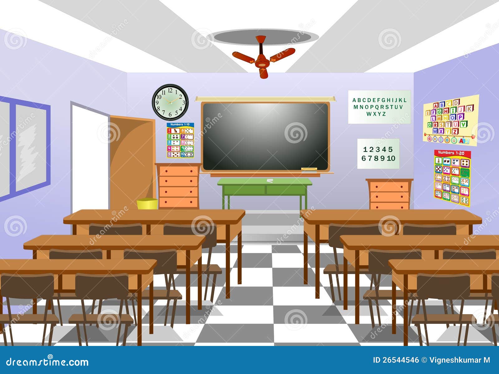 Klassrum stock illustrationer. Illustration av korridor - 26544546