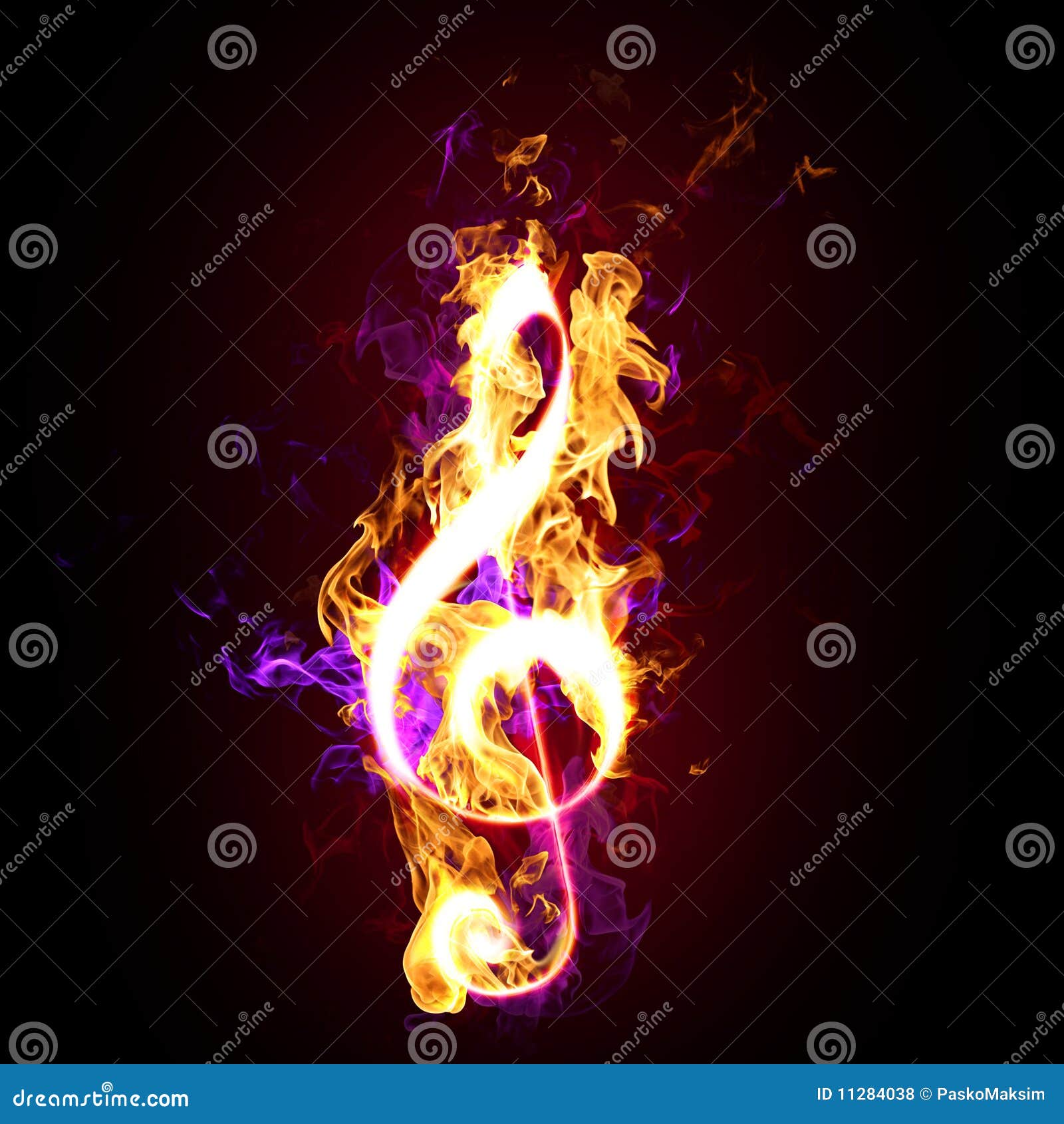 Klav som flamm G-treble stock illustrationer. Illustration av mörkt ...