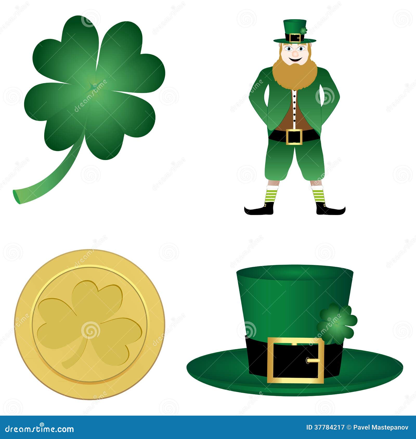 Klaver, kabouter, hoed vector illustratie. Illustration of hoofd - 37784217