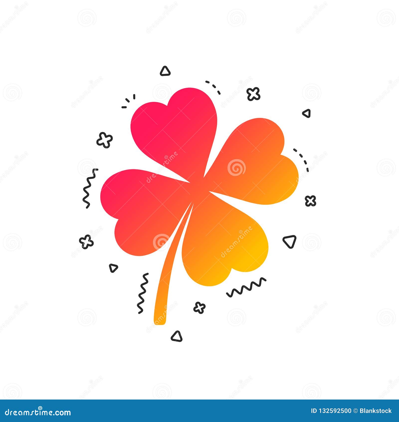 Klaver Met Vier Bladerenteken St Patrick Symbool Vector Vector ...