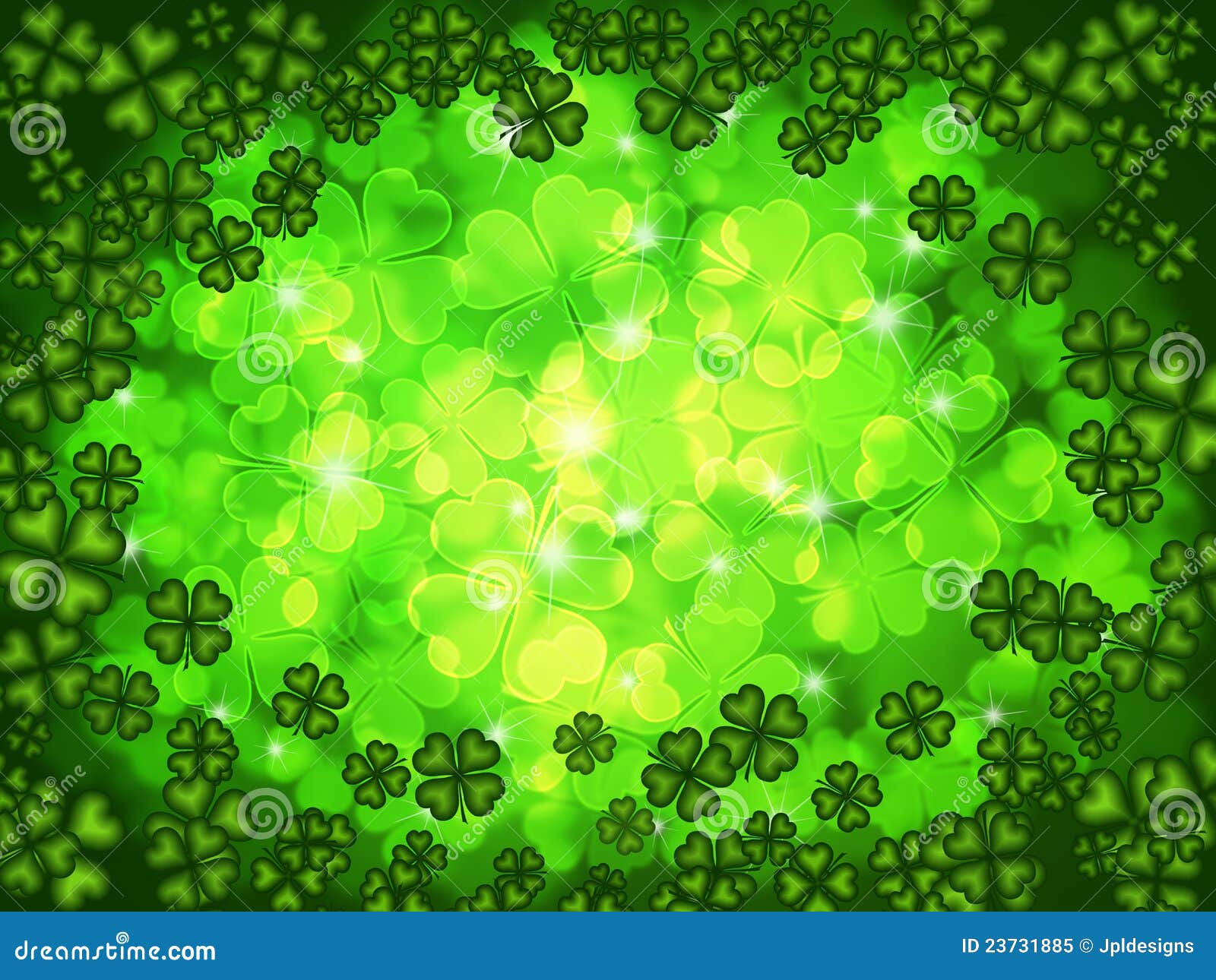 Klaver Vier De Achtergrond Van De Klaver Van Het Blad Stock Illustratie ...
