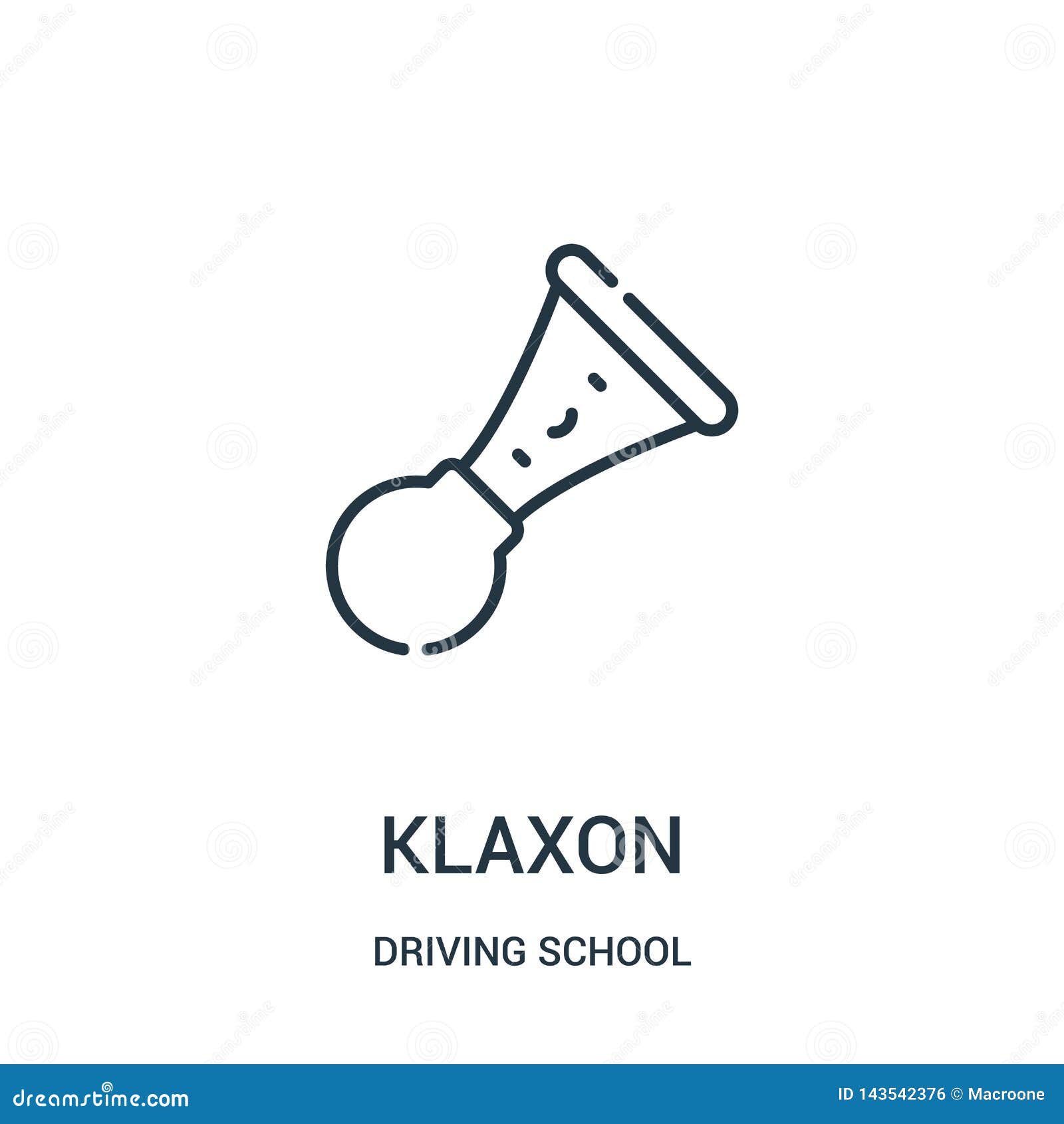 Klaxon Icon Vector from Driving School Collection. Thin Line Klaxon ...