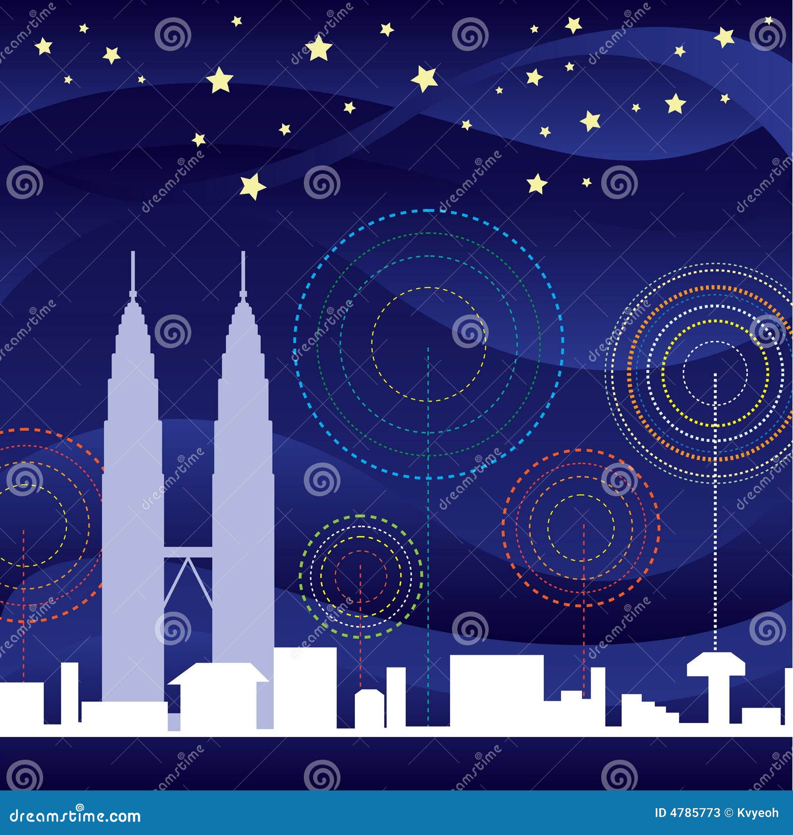 Klcc landmark stock illustration. Illustration of klcc - 4785773