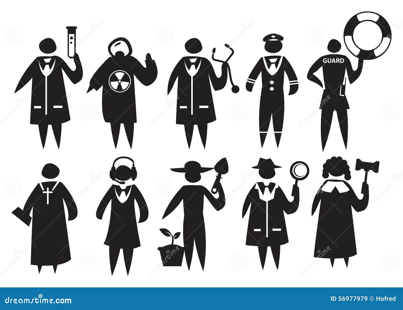 Kledij En Eenvormig Van Verschillende Beroeps Vector Illustratie ...