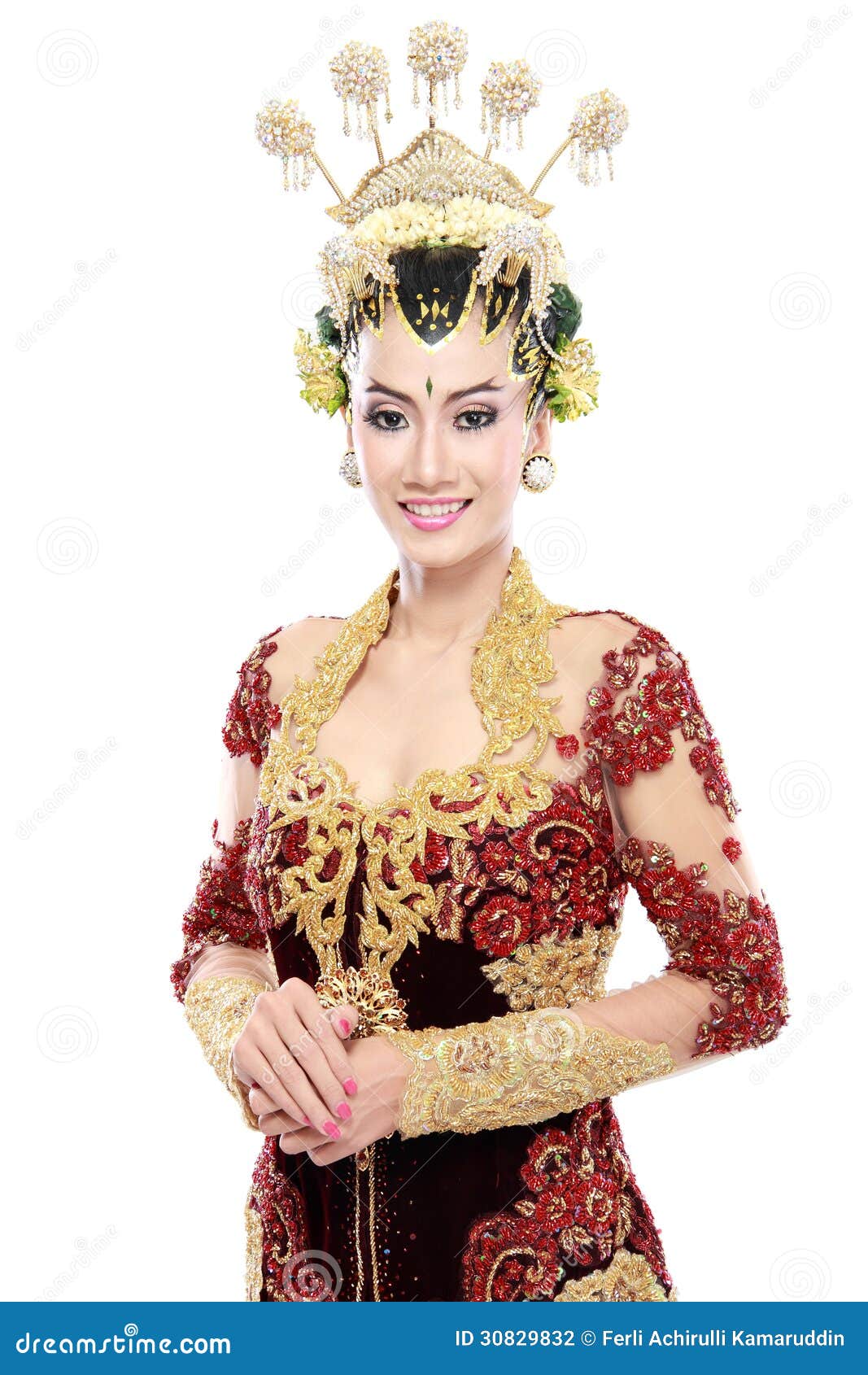 Kleding Van Het Vrouwen De Traditionele Huwelijk Van Java Stock Foto ...