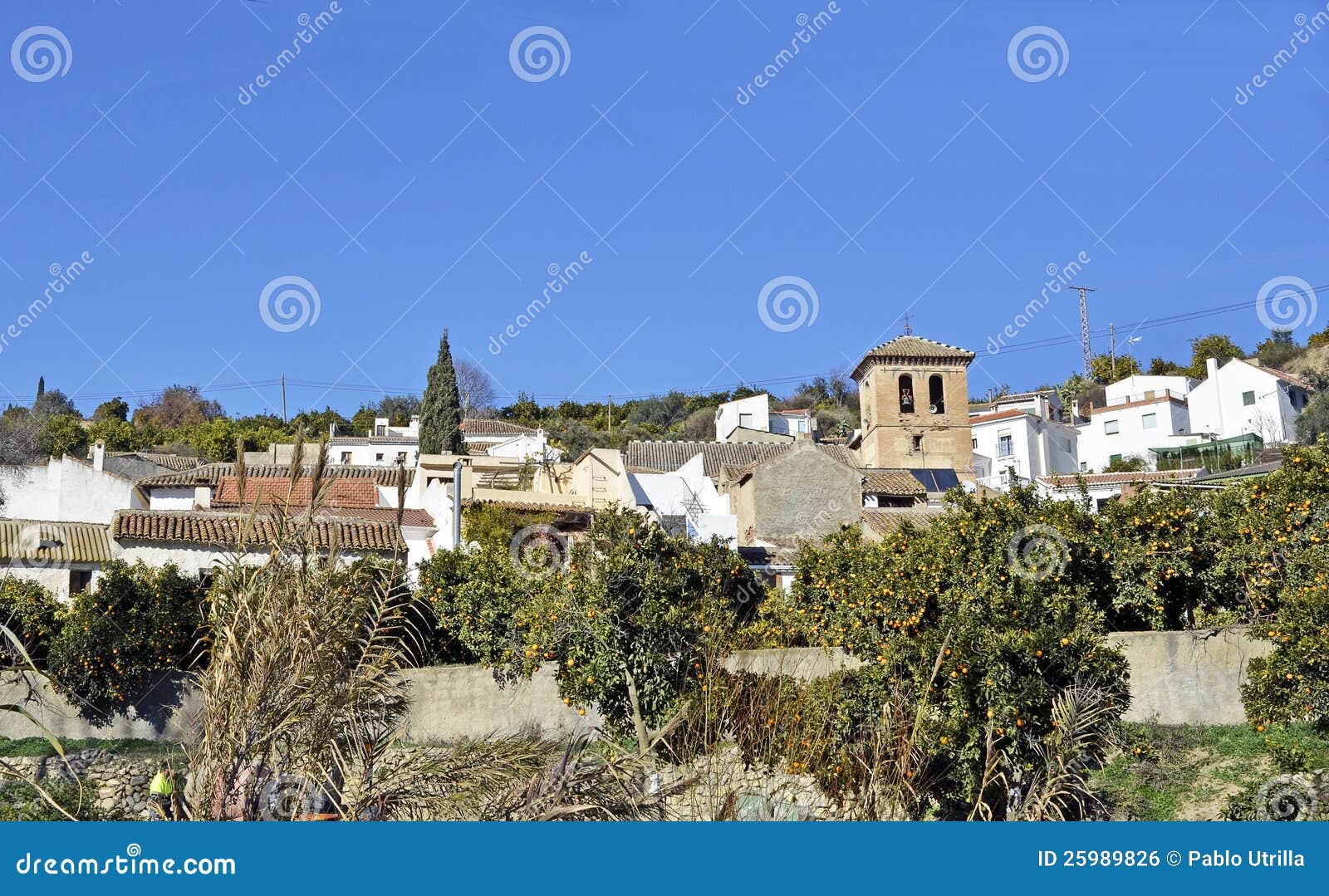 Klein Dorp in De Vallei Lecrin Stock Foto - Image of sinaasappel ...