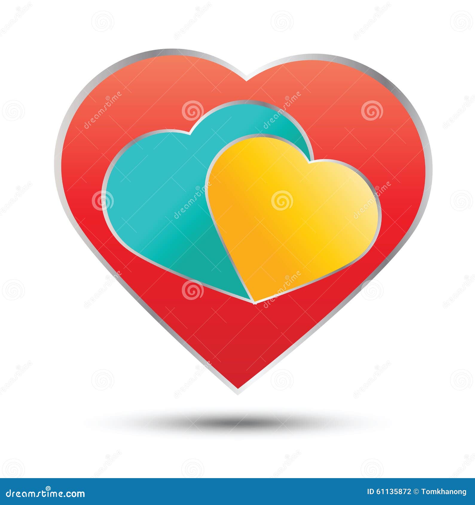 Klein Hart in Groot Hartconcept Vector Illustratie - Illustration of ...