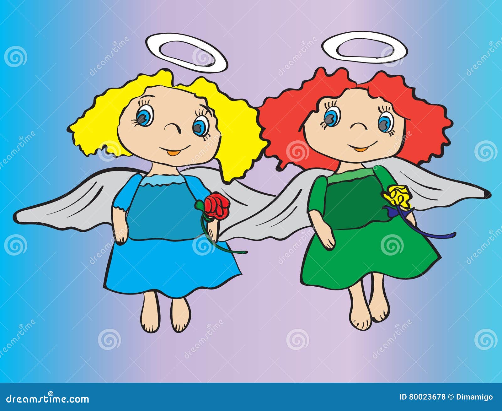 Kleine Engel vektor abbildung. Illustration von gekritzel - 80023678