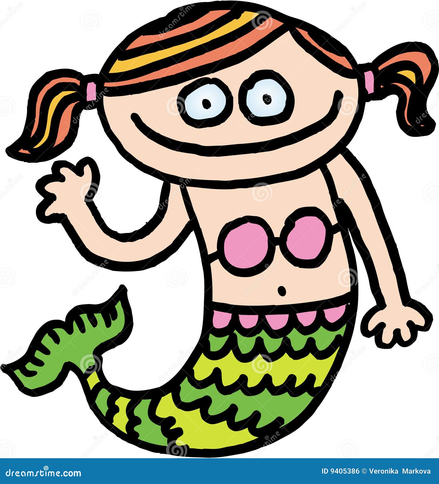 Kleine Nixe vektor abbildung. Illustration von comics - 9405386