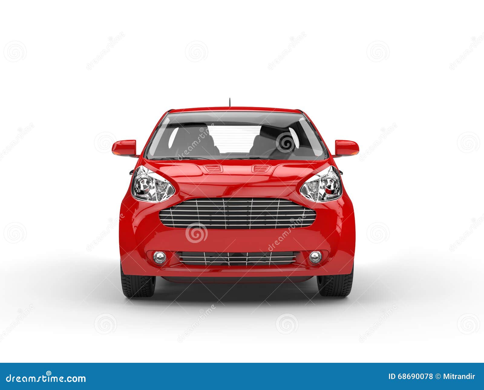 Kleine Rode Compacte Auto - Front Closeup View Stock Foto - Image of ...