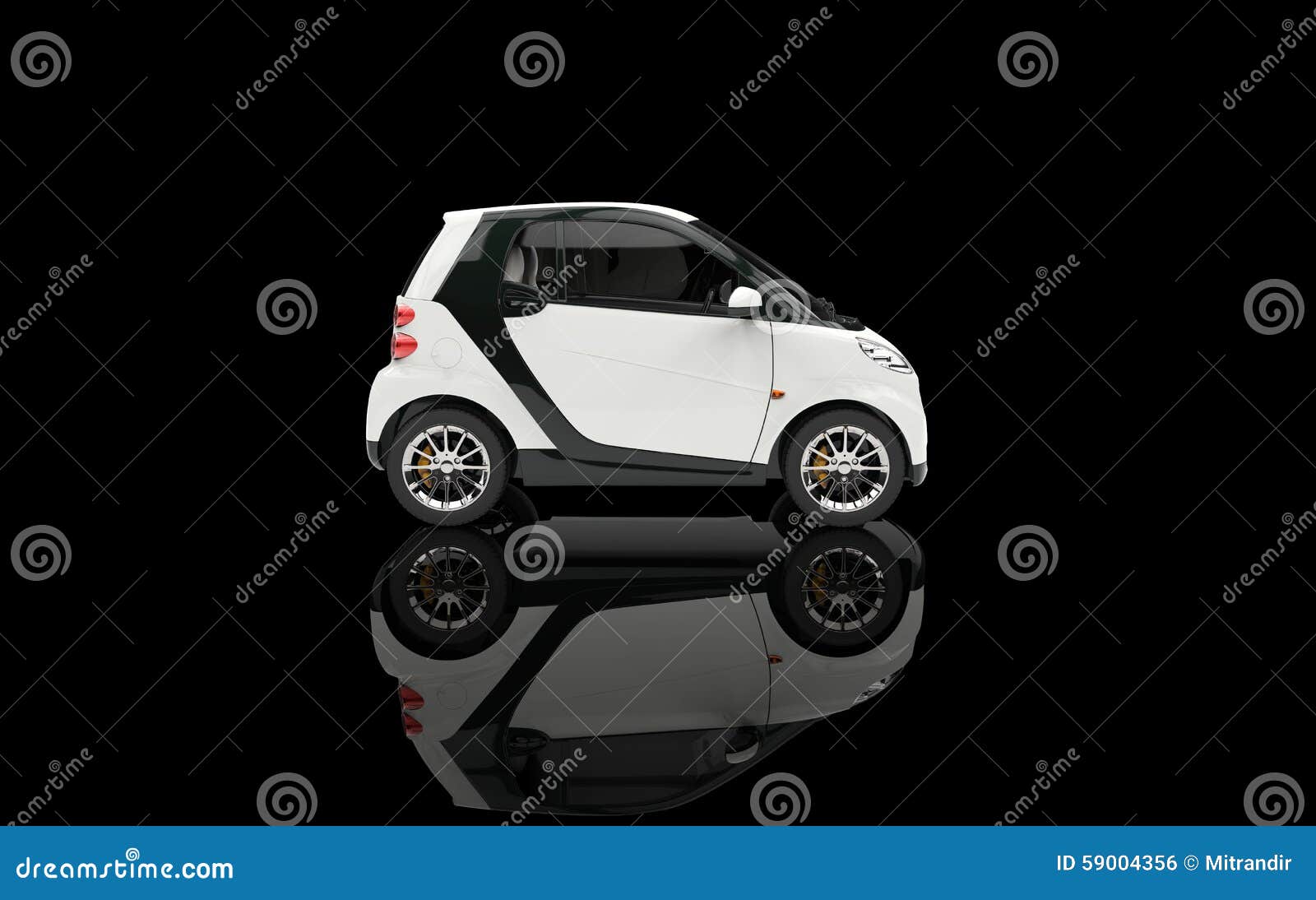 Kleine Witte Auto Op Zwarte Achtergrond Stock Foto - Image of klasse ...