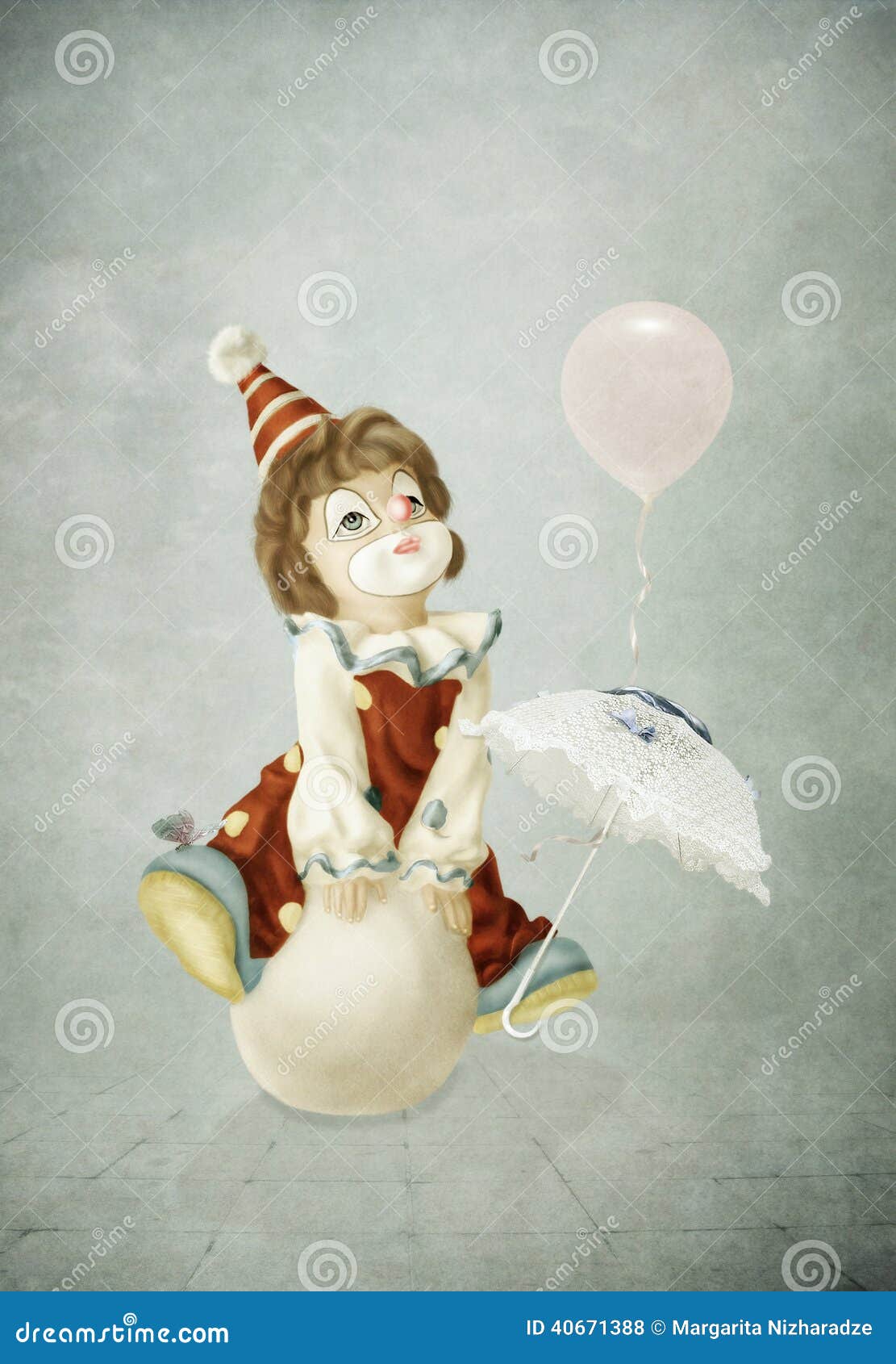 Kleiner Clown stock abbildung. Illustration von zeichen - 40671388