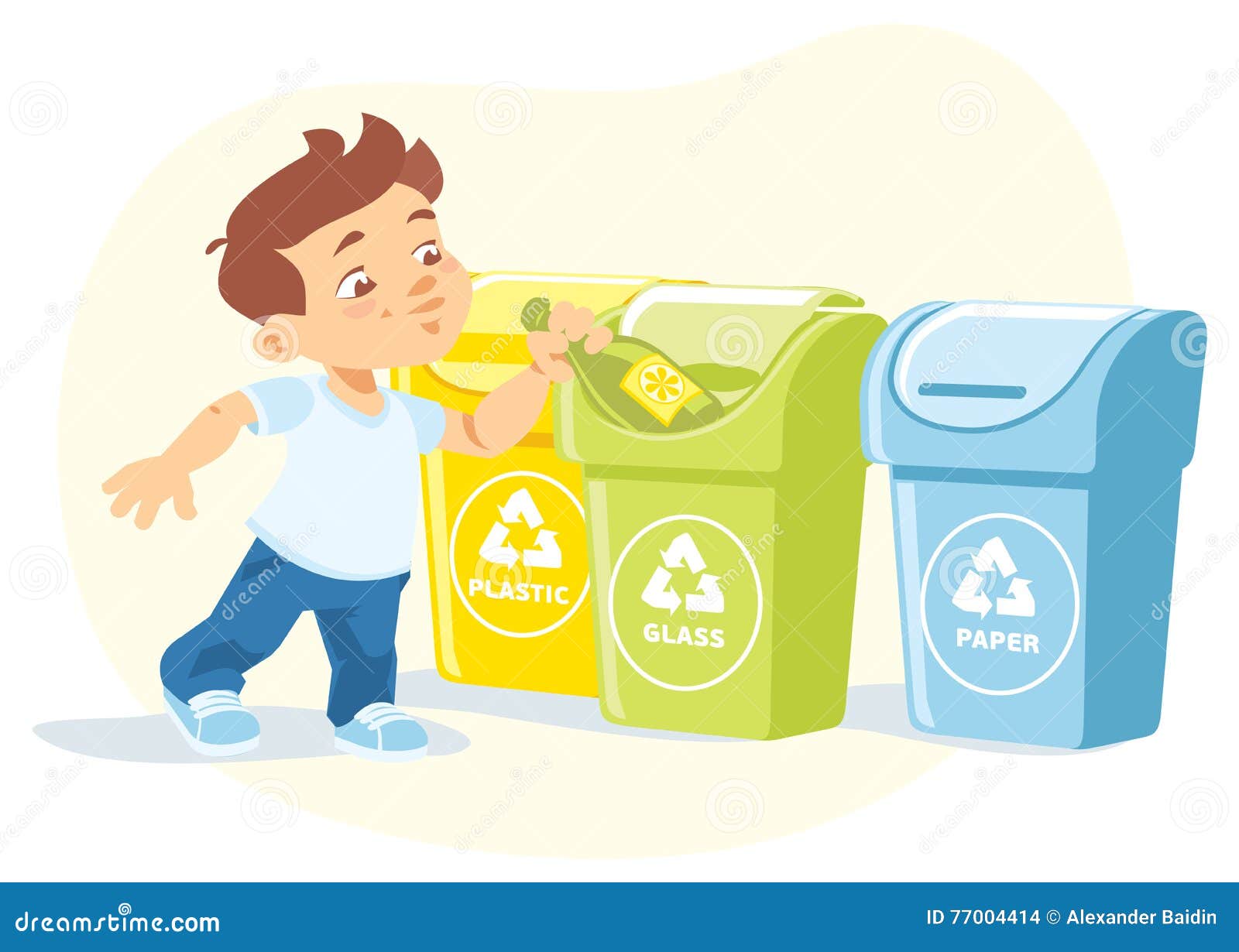Kleiner Junge, Der Abfall Aufbereitet Vektor Abbildung - Illustration ...