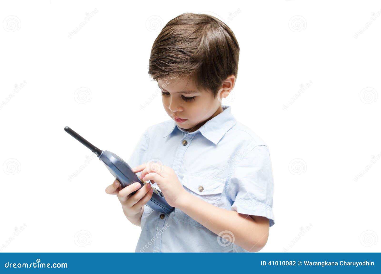 Kleiner Junge, Der Telefonanruf Verwendet Stockfoto - Bild von ...