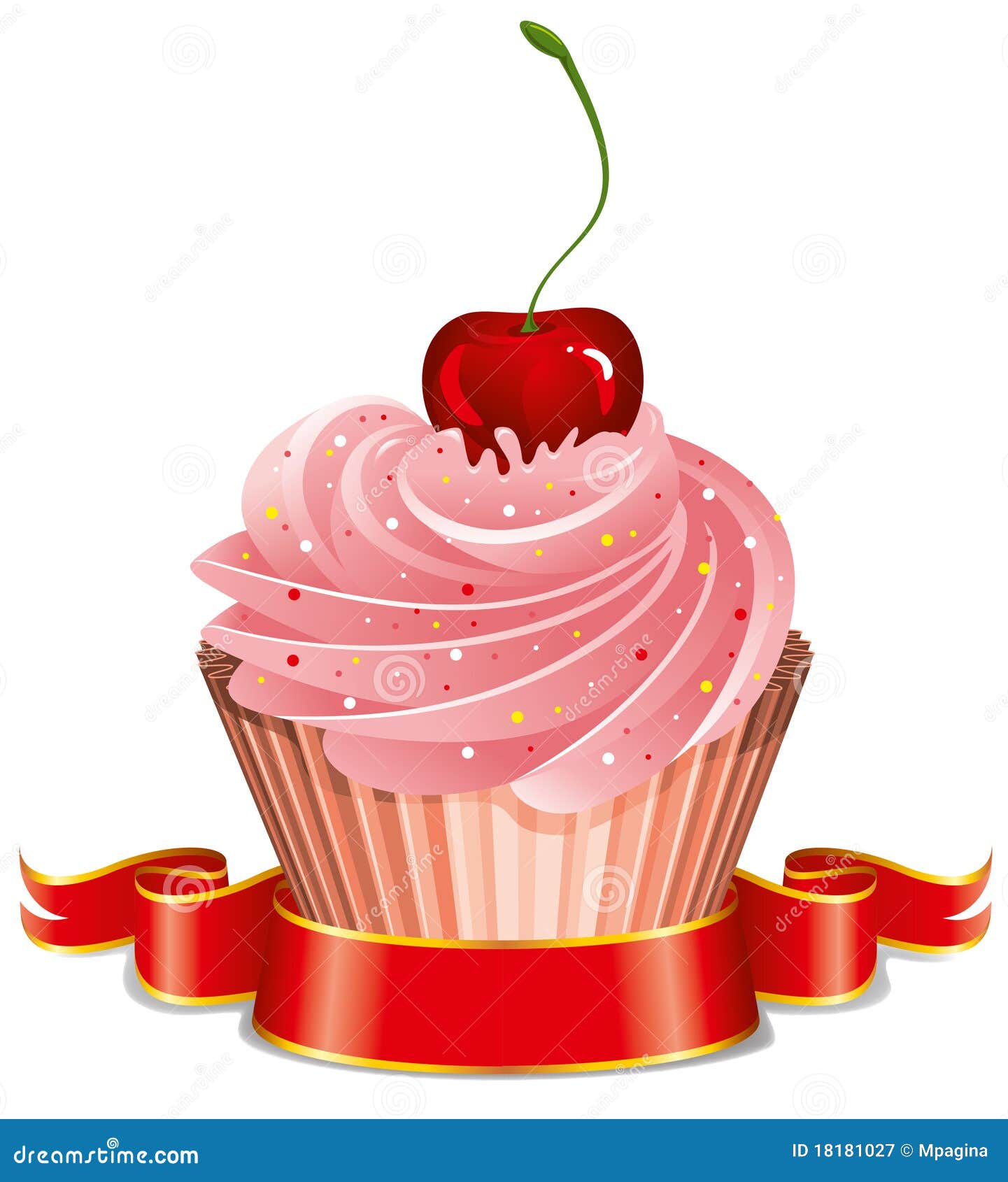 Kleiner Kuchen mit Kirsche vektor abbildung. Illustration von ...