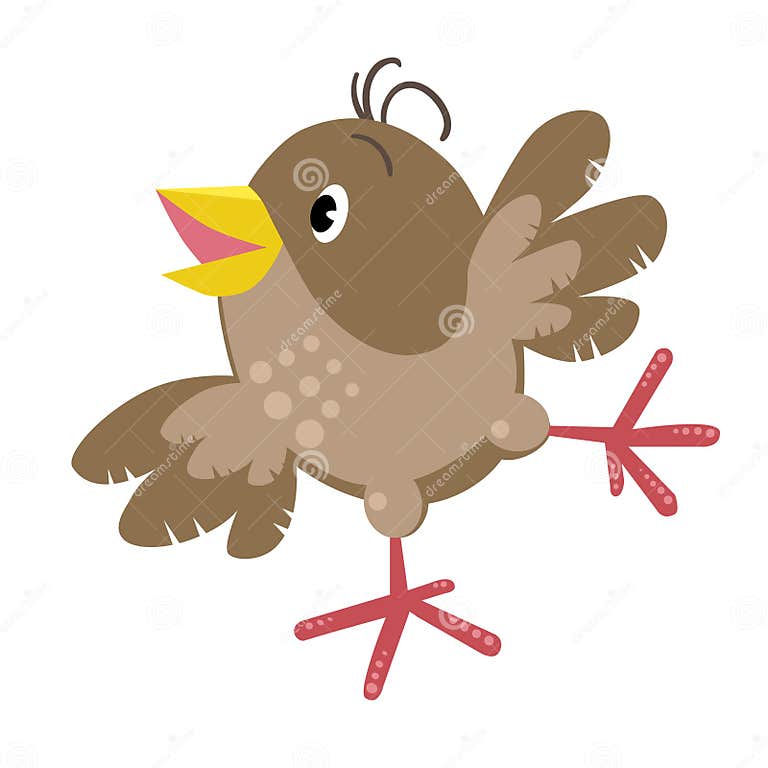 Kleiner lustiger Spatz vektor abbildung. Illustration von braun - 62858375