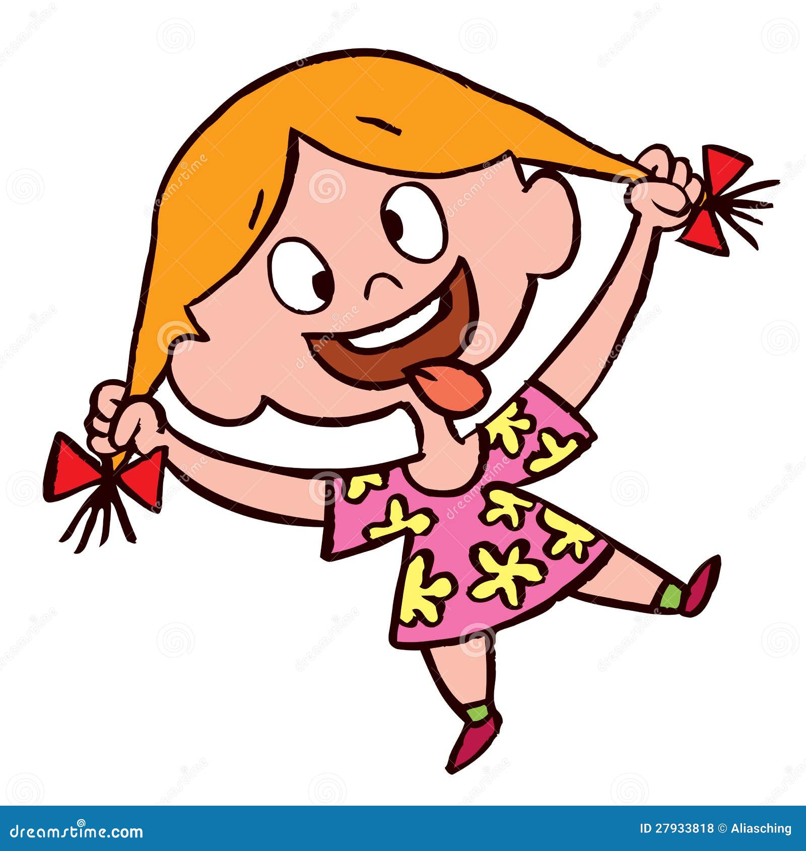 Kleines Mädchen, Das Dummes Gesicht Bildet Vektor Abbildung ...