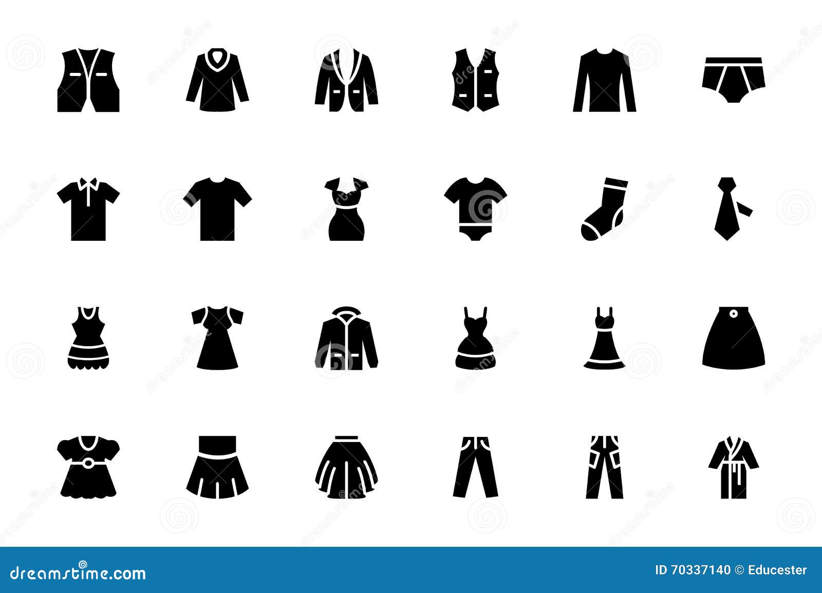 Kleren Vectorpictogrammen 2 Stock Illustratie - Illustration of broek ...