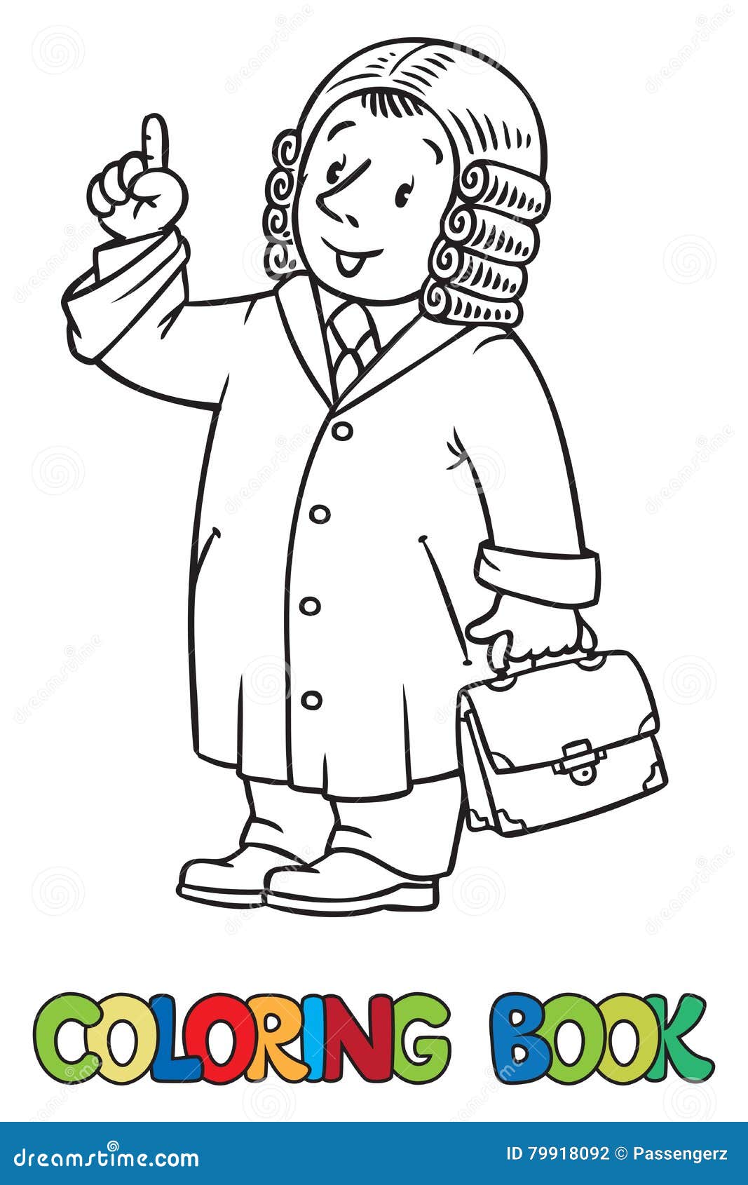 Kleurend Boek Van Grappige Rechter Vector Illustratie - Illustration of ...