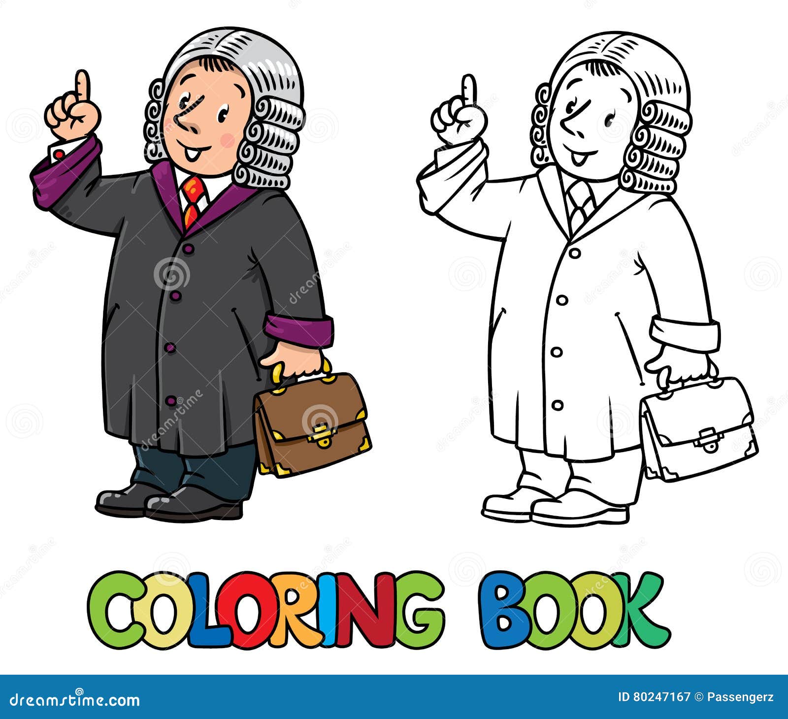 Kleurend Boek Van Grappige Rechter Vector Illustratie - Illustration of ...