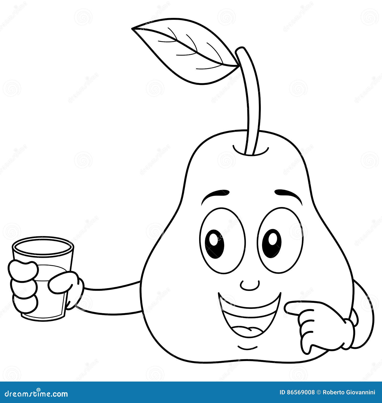 Kleurende Peer Met Een Vers Gedrukt Sap Vector Illustratie ...