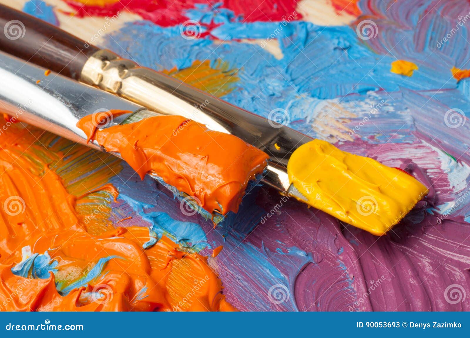 Kleurenpalet Met Multi-colored Verven Stock Afbeelding - Image of ...