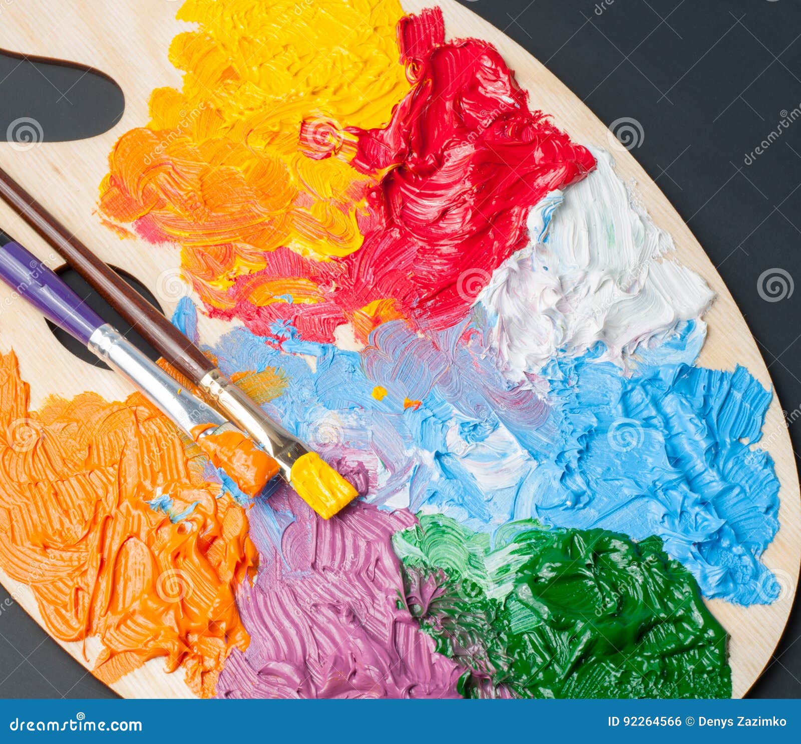 Kleurenpalet Met Multi-colored Verven Stock Foto - Image of variatie ...