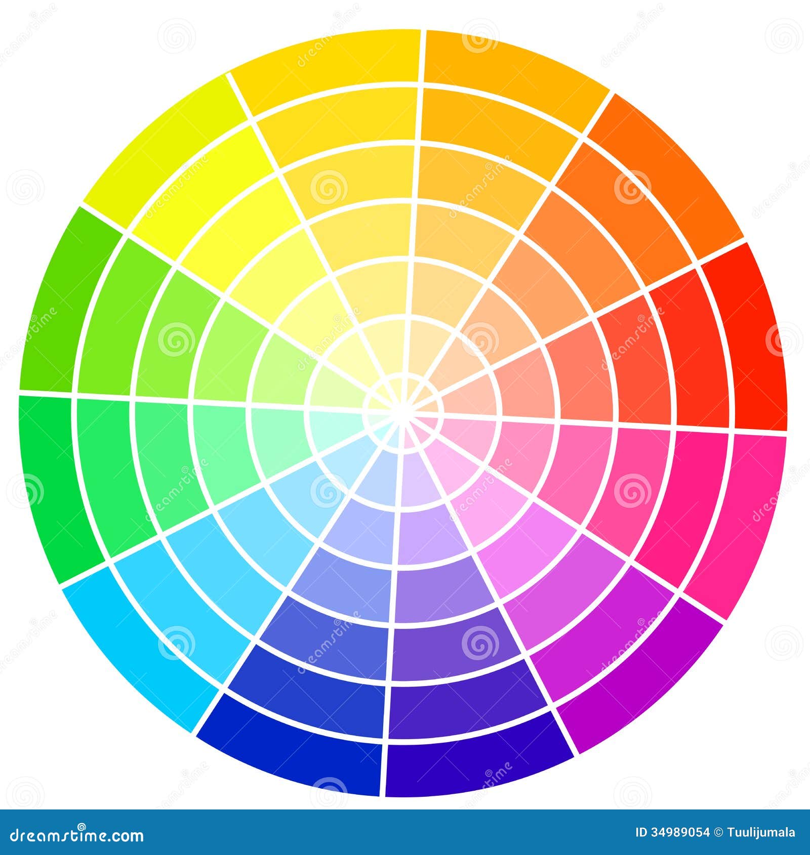 Kleurenwiel vector illustratie. Afbeelding bestaande uit palette - 34989054