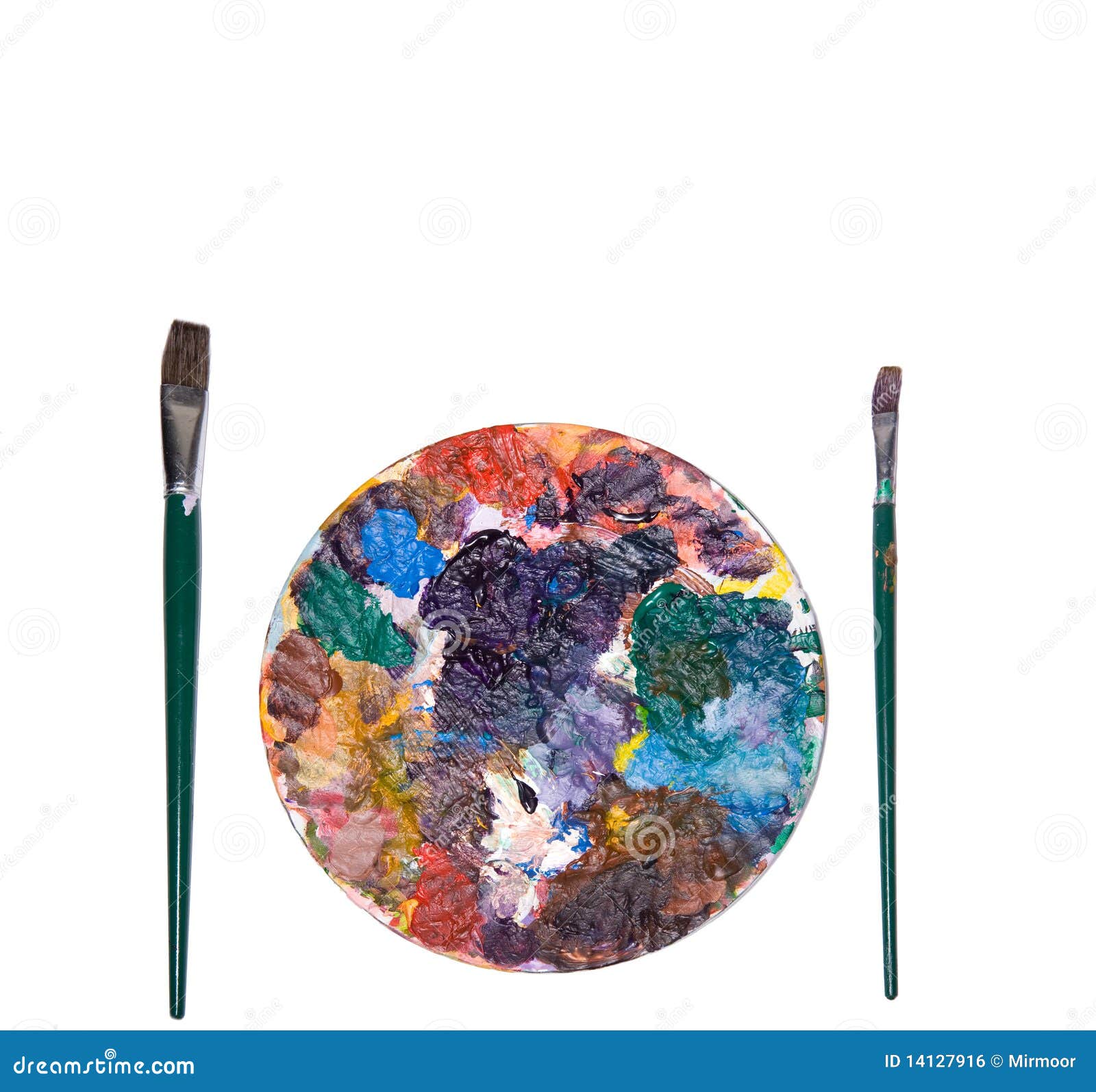 Kleurrijk verfpalet. stock foto. Image of creativiteit - 14127916