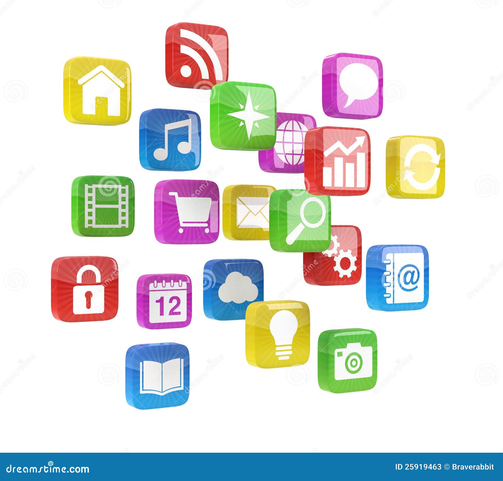 Kleurrijke App Pictogrammen Stock Illustratie - Illustration of ...