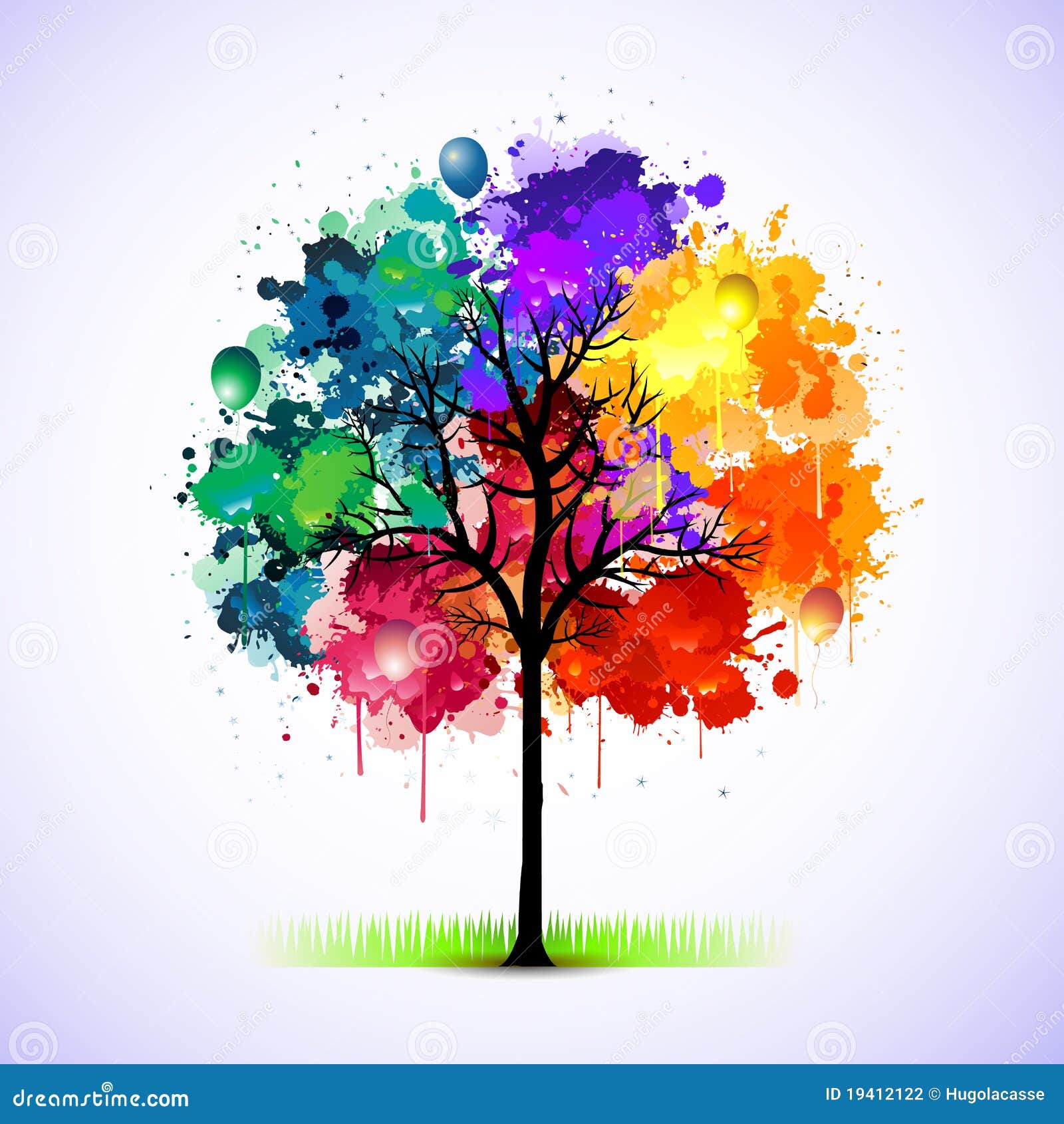 Kleurrijke Boom Abstracte Illustratie Vector Illustratie - Illustration ...