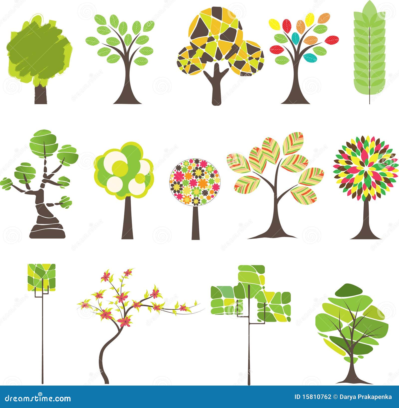 Kleurrijke Boom. Vector Illustratie Vector Illustratie - Illustration ...