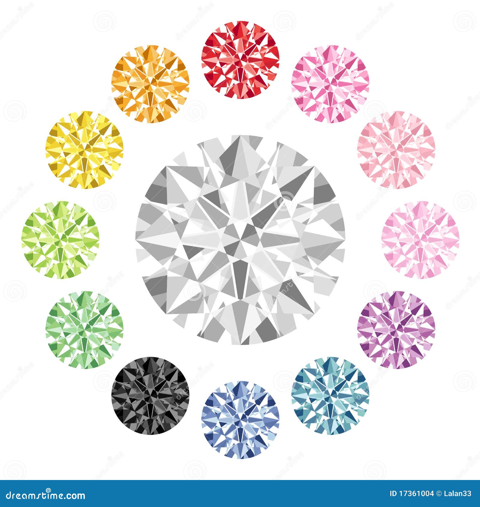 Kleurrijke diamant vector illustratie. Illustration of roze - 17361004