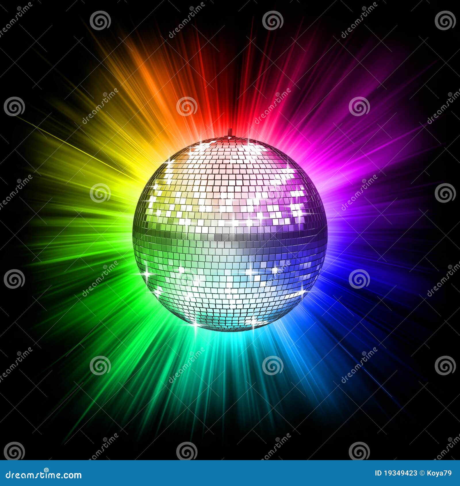 Kleurrijke discobal stock illustratie. Illustration of vakantie - 19349423