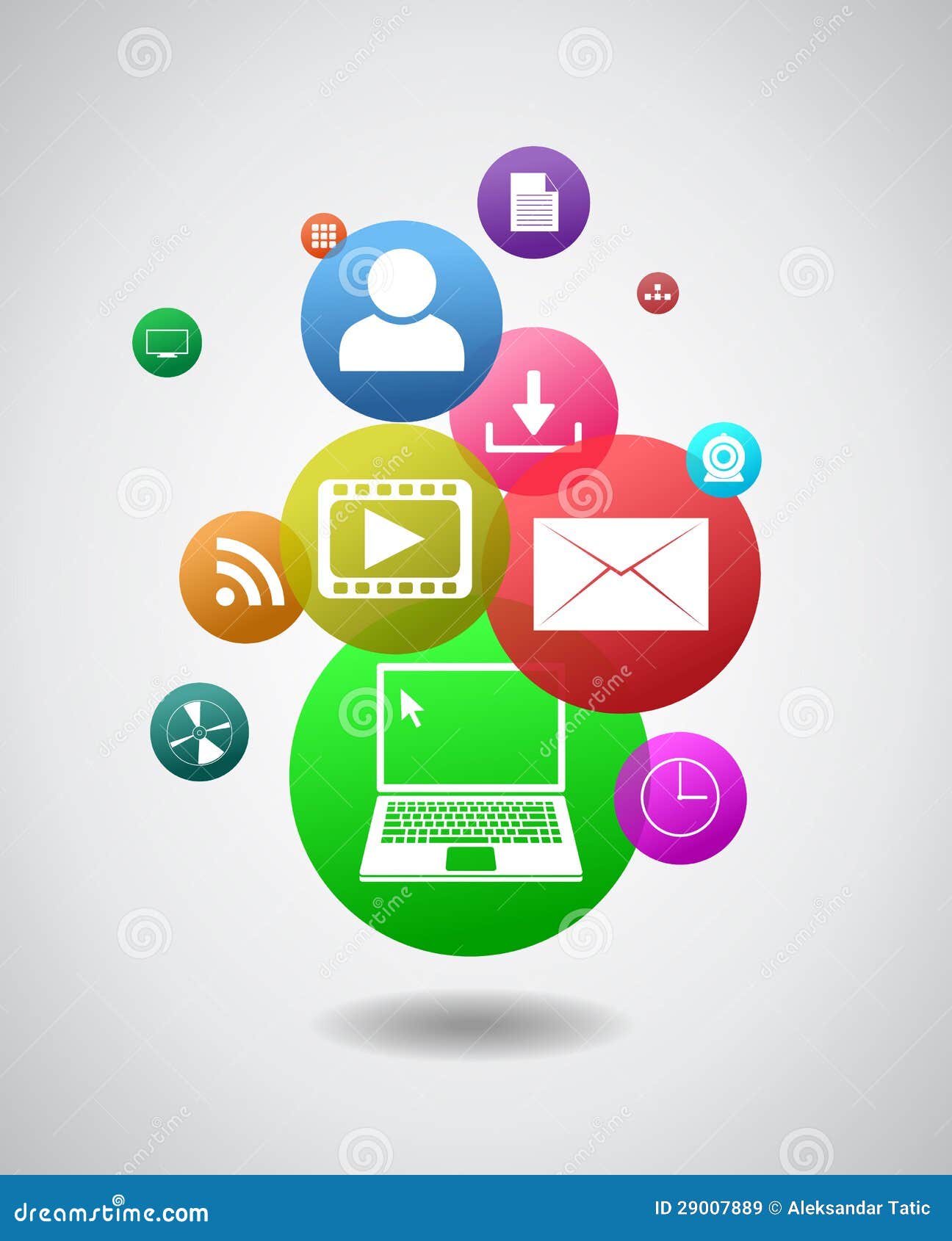 Kleurrijke Internet Pictogrammen Vector Illustratie - Illustration of ...