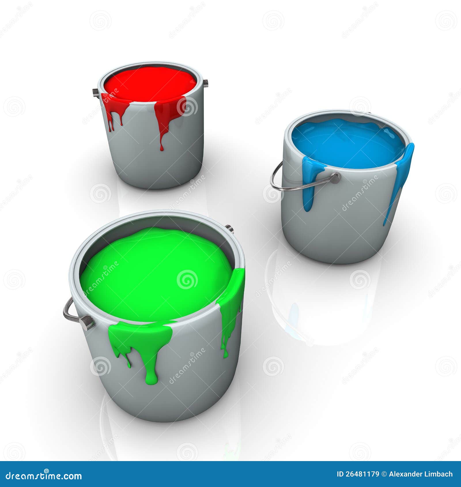 Kleurrijke RGB Verf in Potten Stock Illustratie - Illustration of rood ...