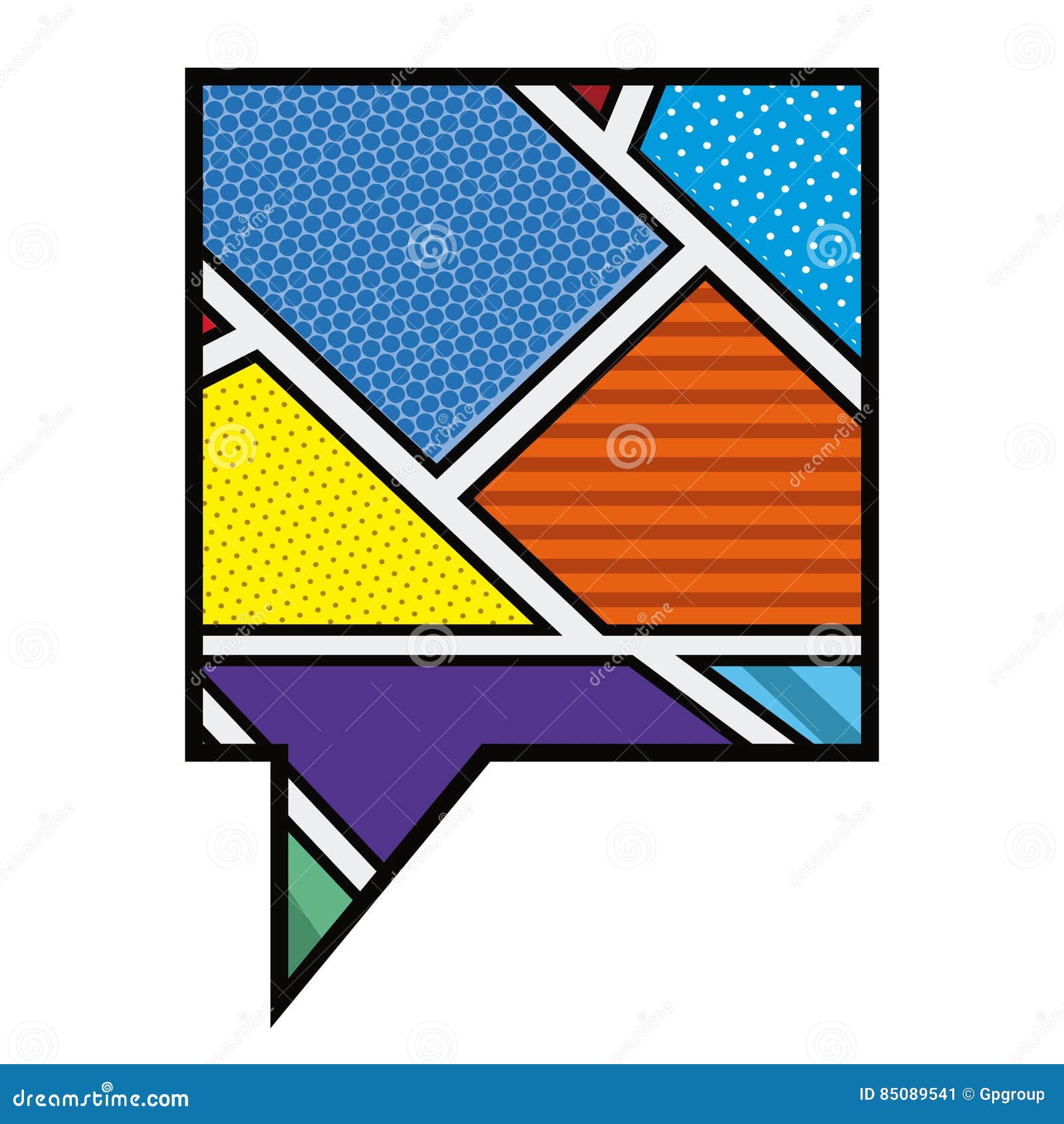 Kleurrijke Vierkante Callout in Pop-art Vector Illustratie ...