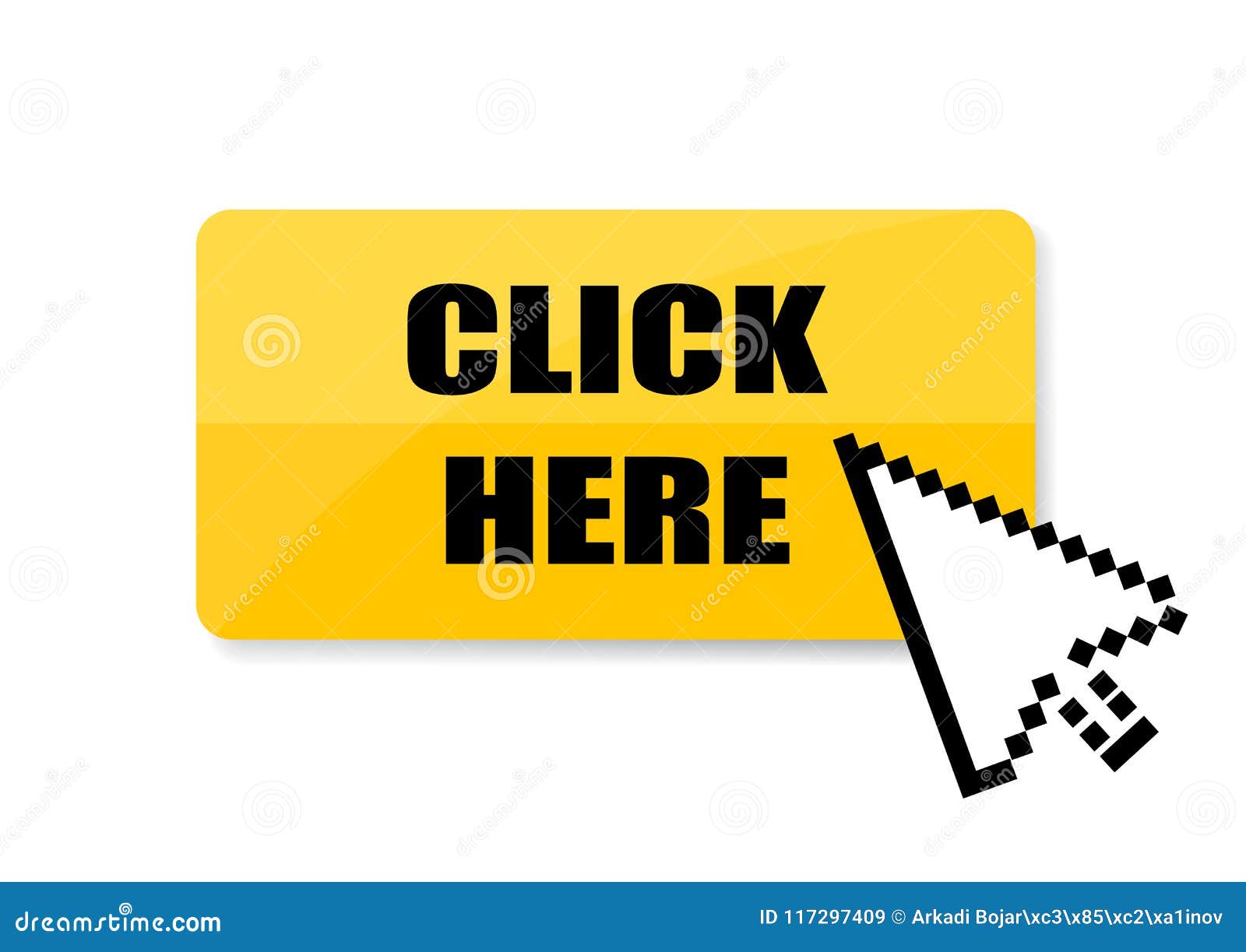 Klik hier vectorpictogram vector illustratie. Illustration of etiket ...