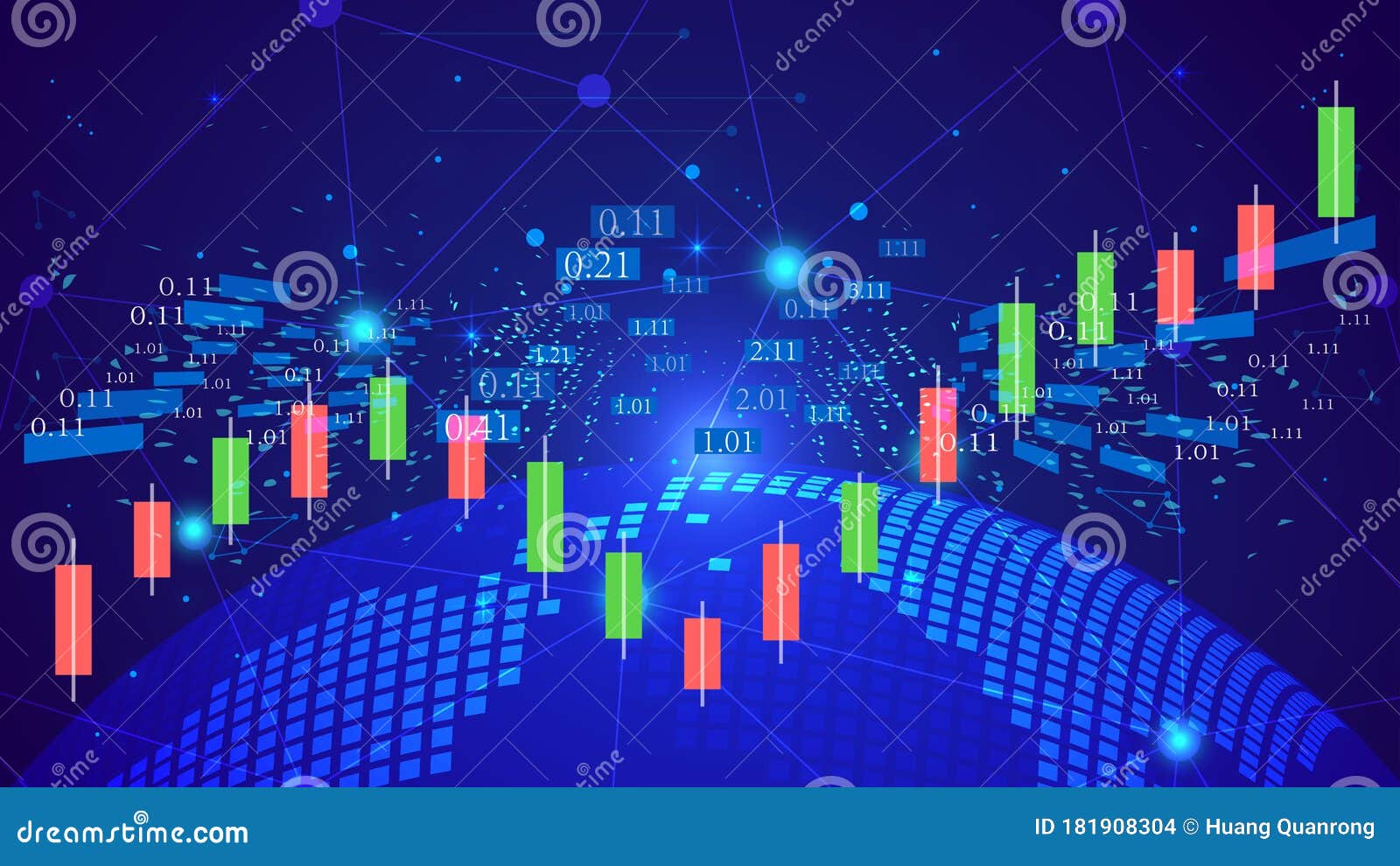 Kline Chart of Financial Stock Data on the Digital Aarde Creative Map ...