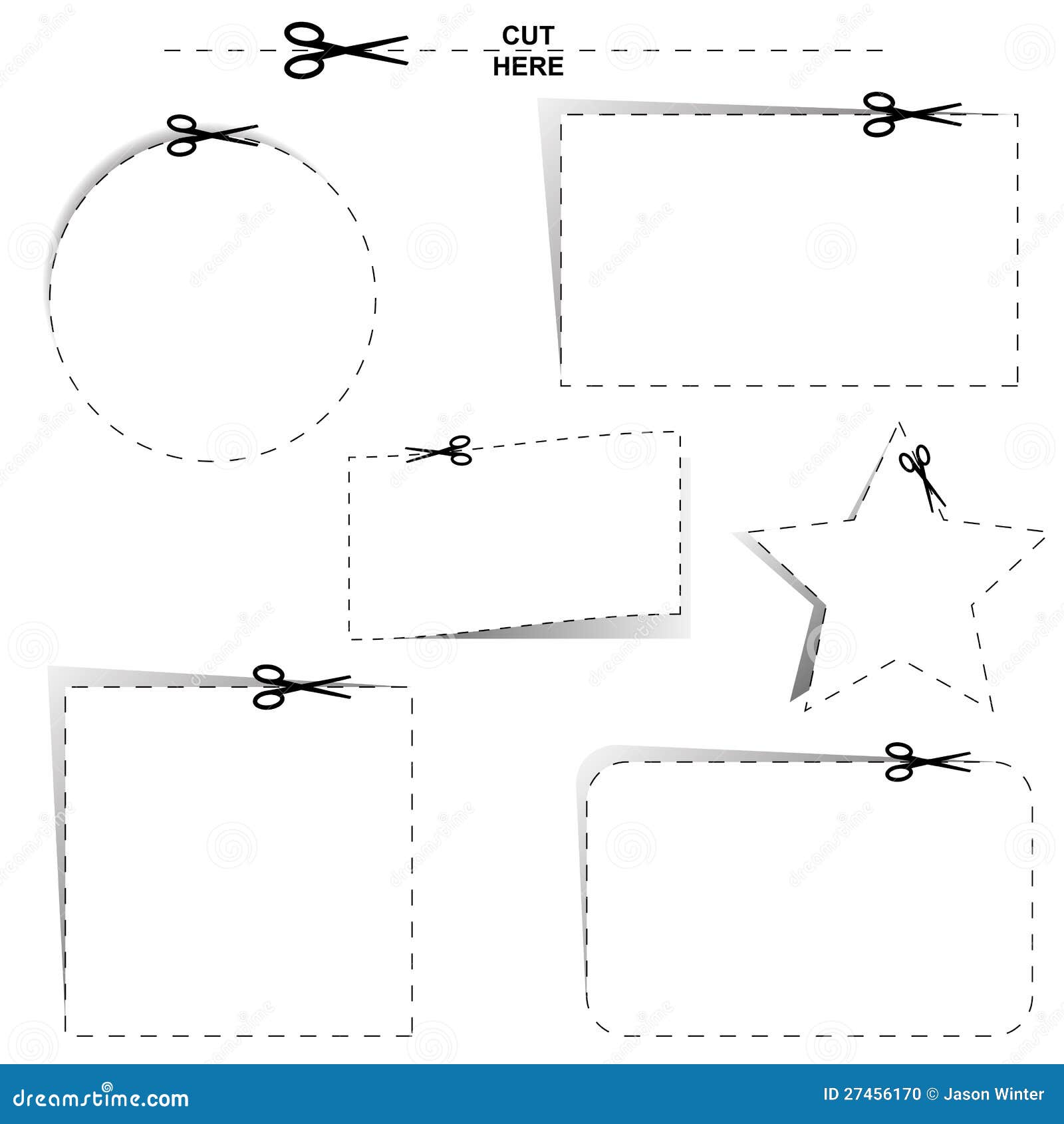 Klipp Outs vektor illustrationer. Illustration av kniv - 27456170