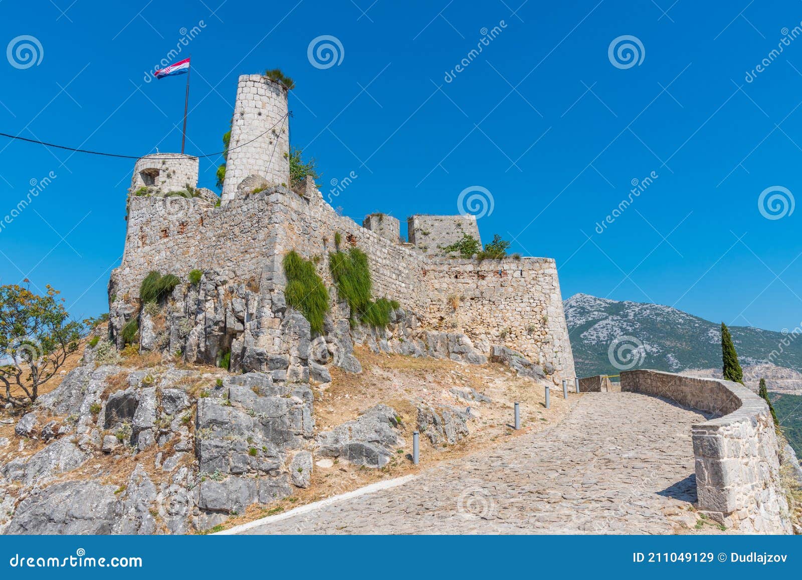 Klis Fortress Near Split, Croatia Stock Image - Image of town, sunny ...