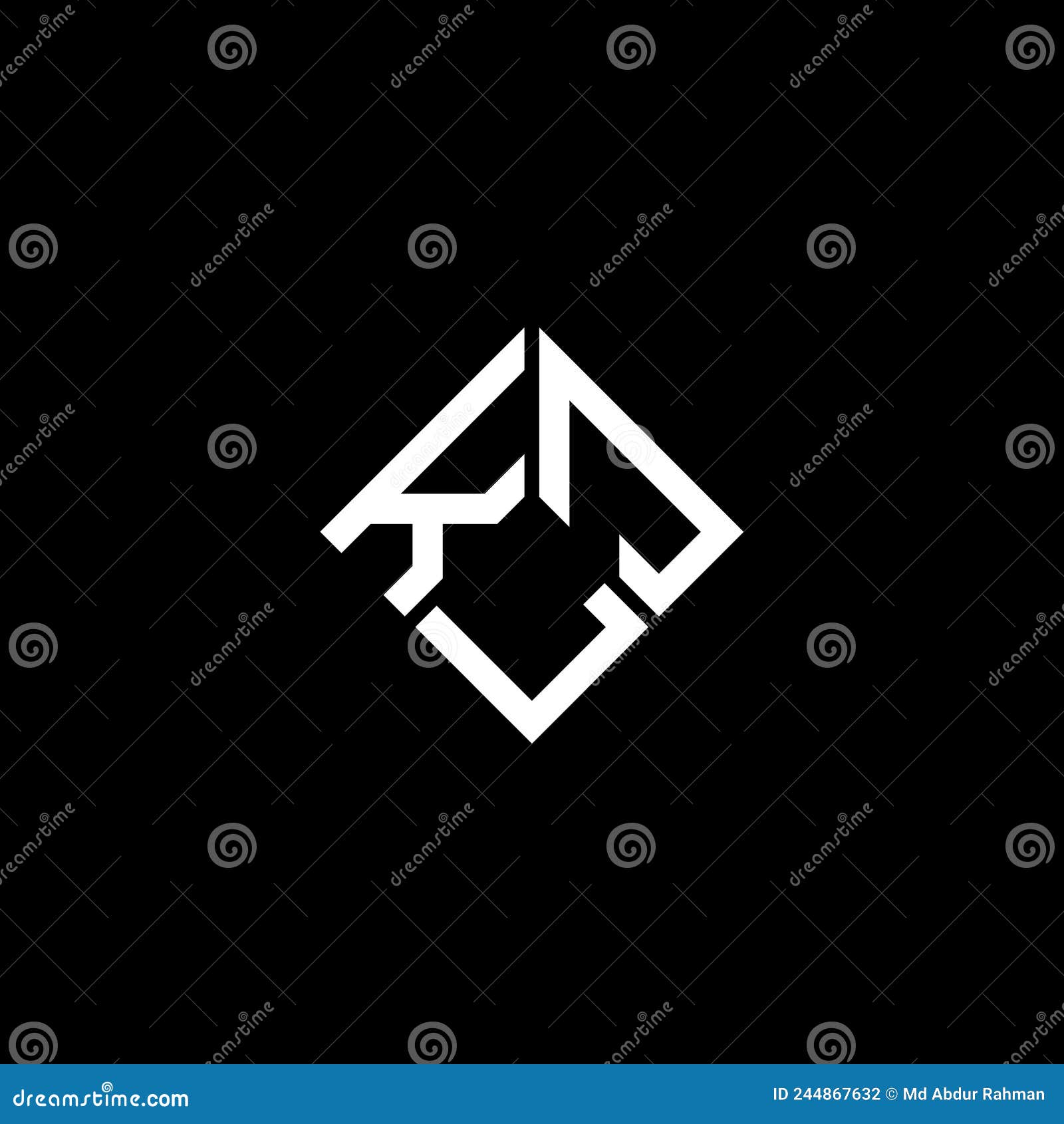KLJ Letter Logo Design on Black Background. KLJ Creative Initials Letter Logo Concept Stock ...