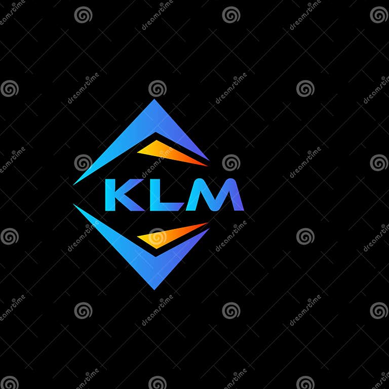 KLM Abstract Technology Logo Design on Black Background. KLM Creative ...
