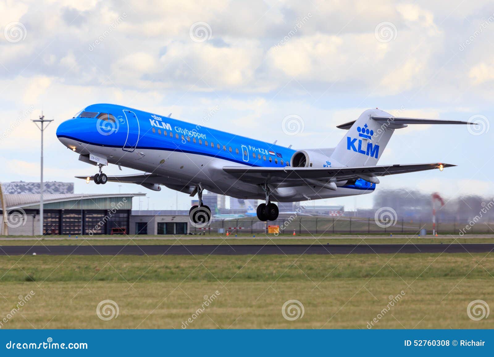KLM Fokker 70 new livery editorial stock photo. Image of airport - 52760308