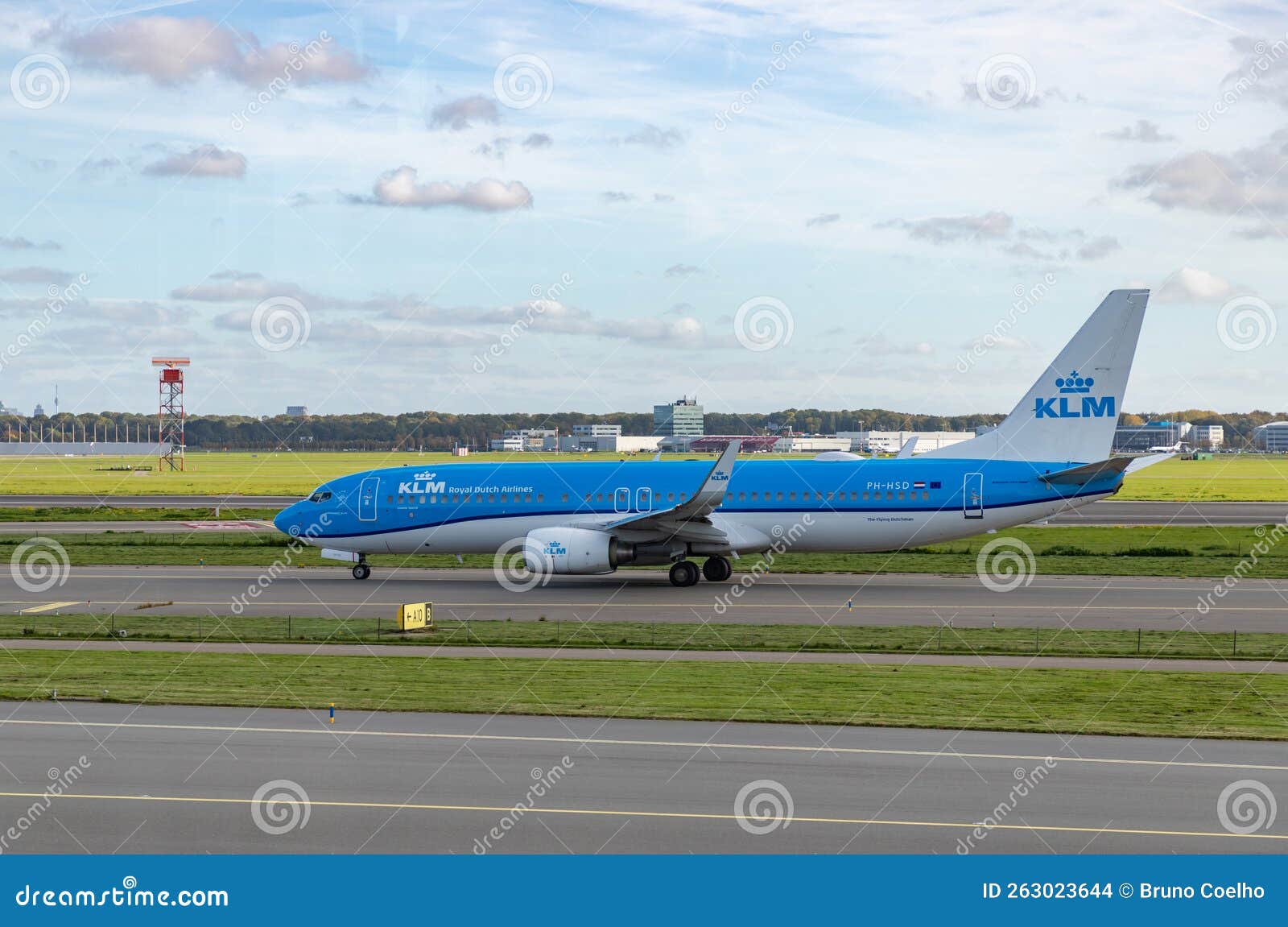 KLM Plane on Runway editorial stock image. Image of boeing - 263023644