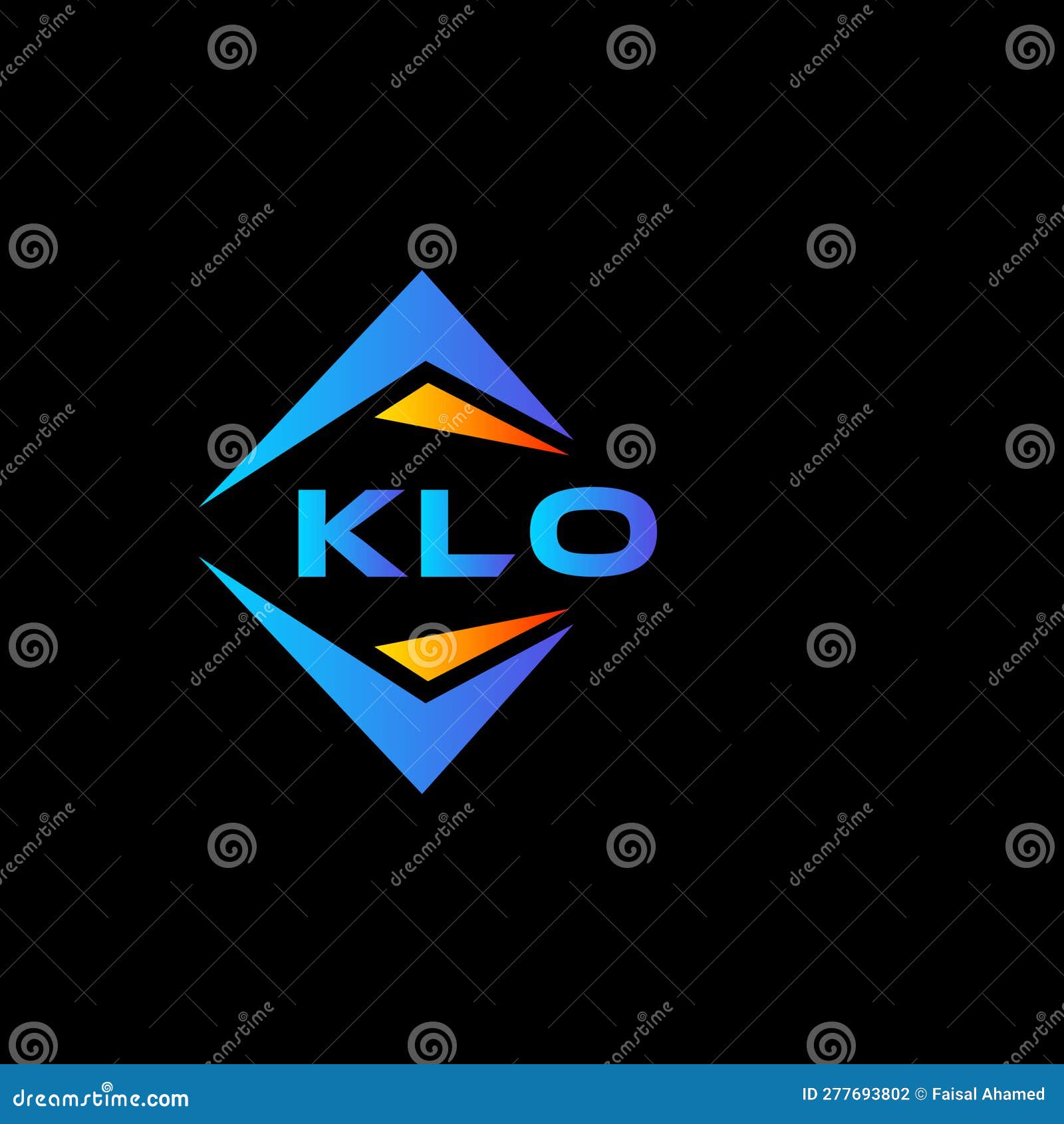 KLO Abstract Technology Logo Design on Black Background. KLO Creative ...