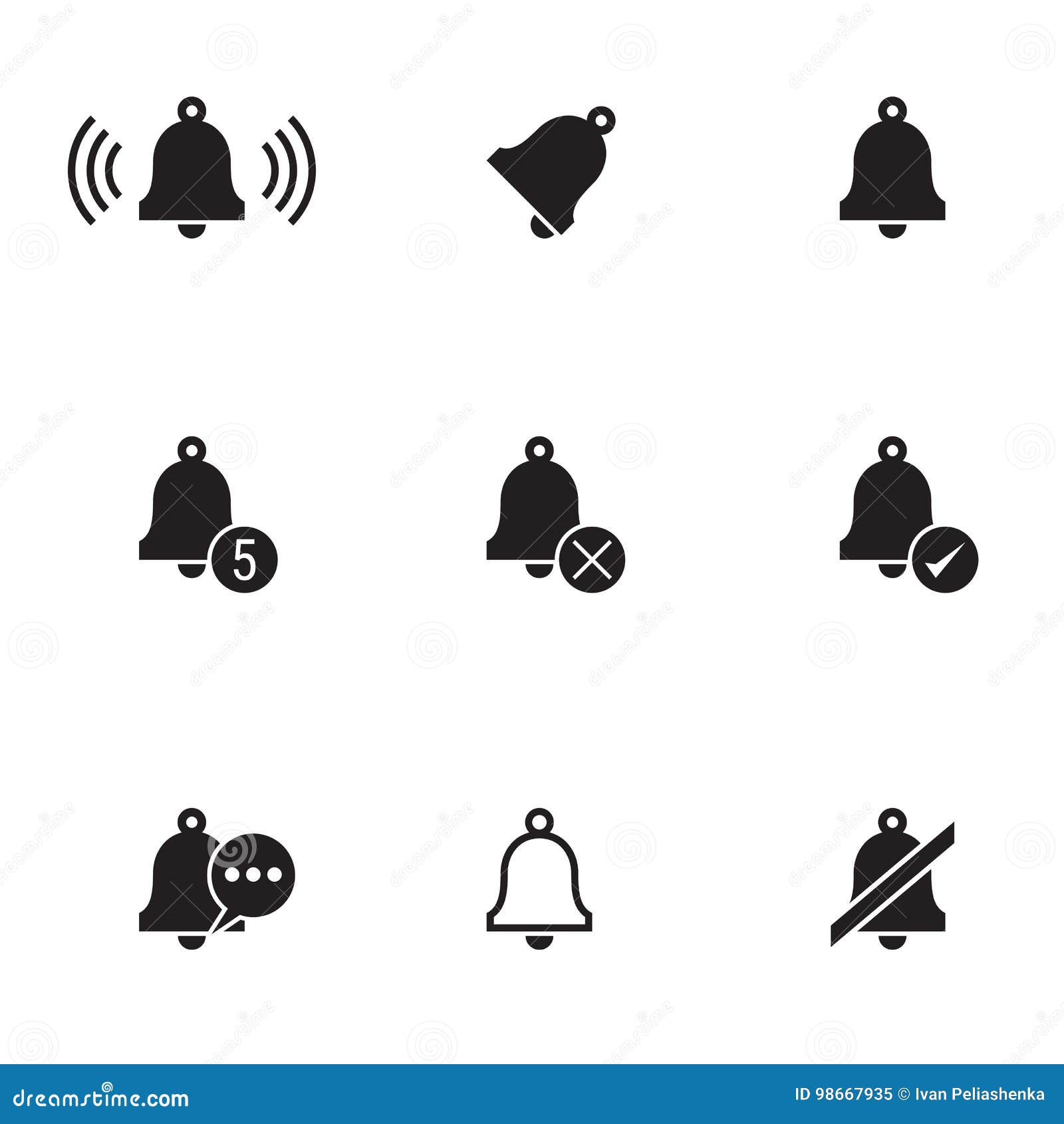 Klocka symboler stock illustrationer. Illustration av ringa - 98667935