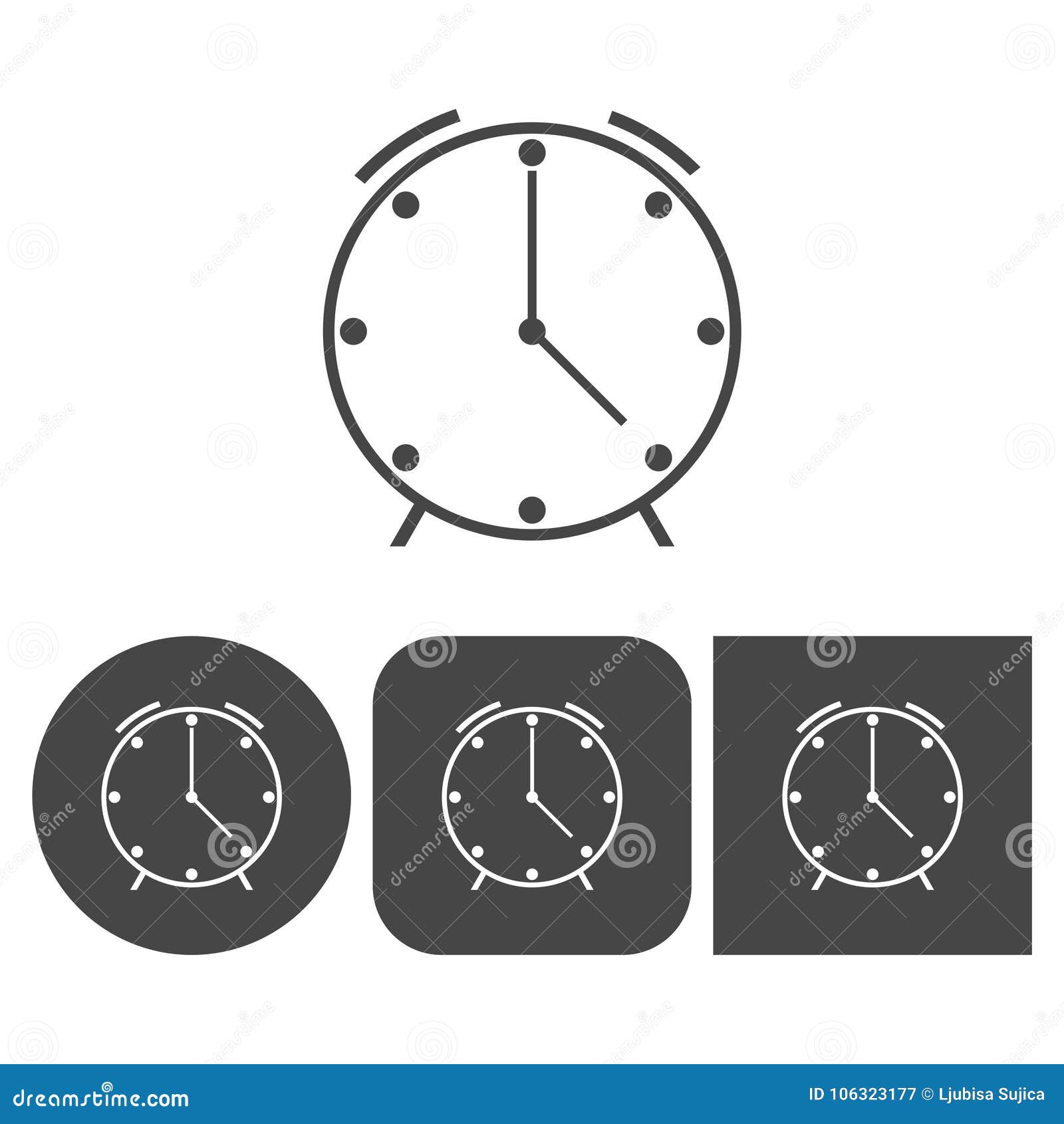 Klocka - vektorsymbol vektor illustrationer. Illustration av objekt ...