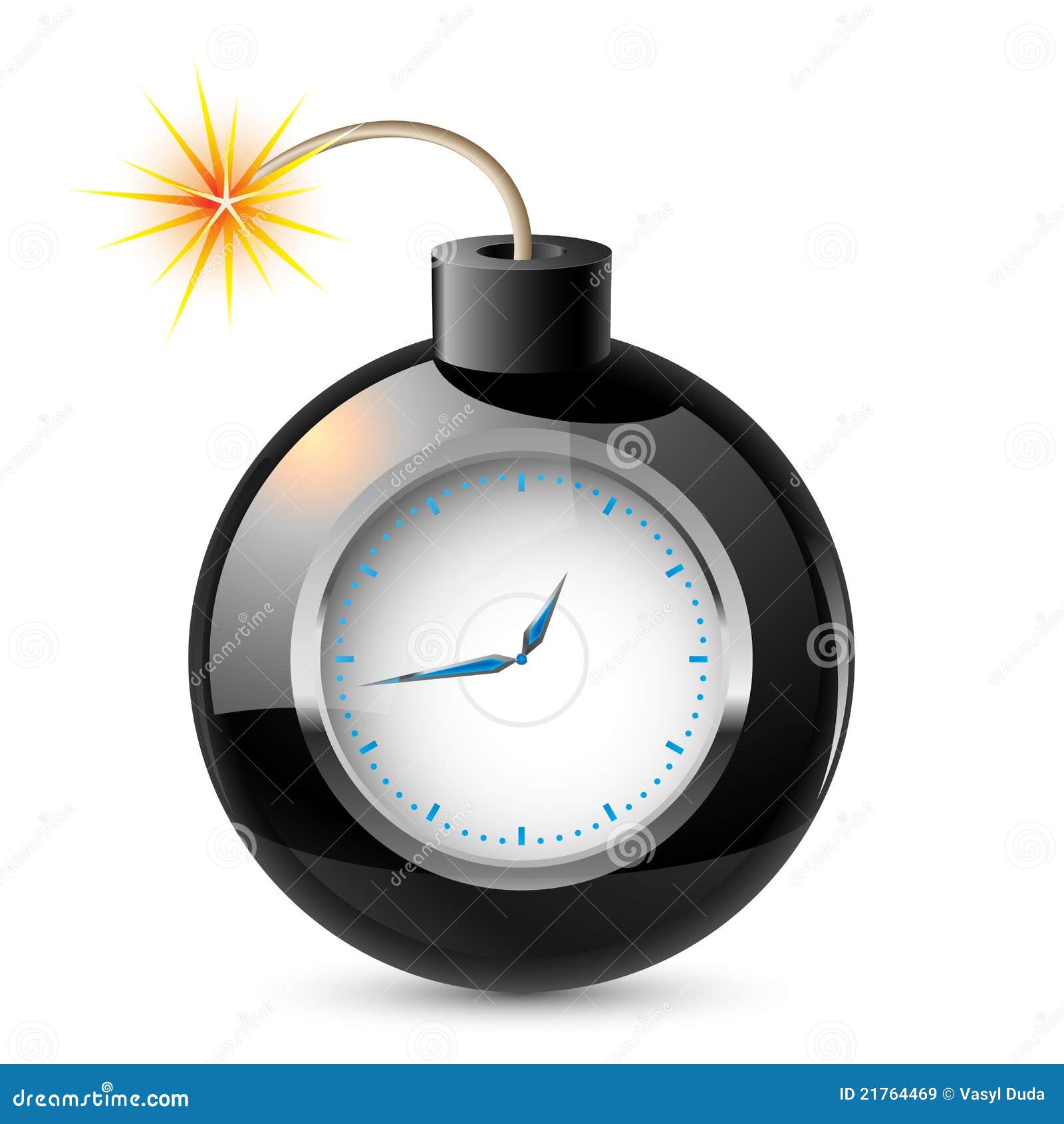 Klok in een bom vector illustratie. Illustration of klok - 21764469