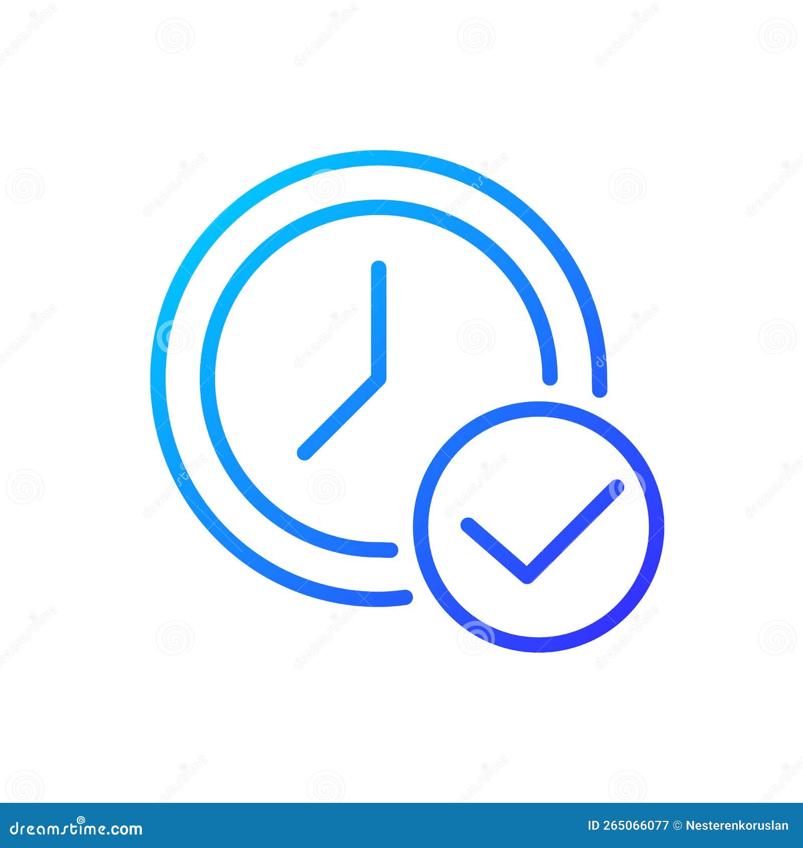 Klok Met Het Perfecte Verloop Lineair Vectorpictogram Van Het Vinkpixel ... Klok Met Het Perfecte Verloop Lineair Vectorpictogram Van Het Vinkpixel ...